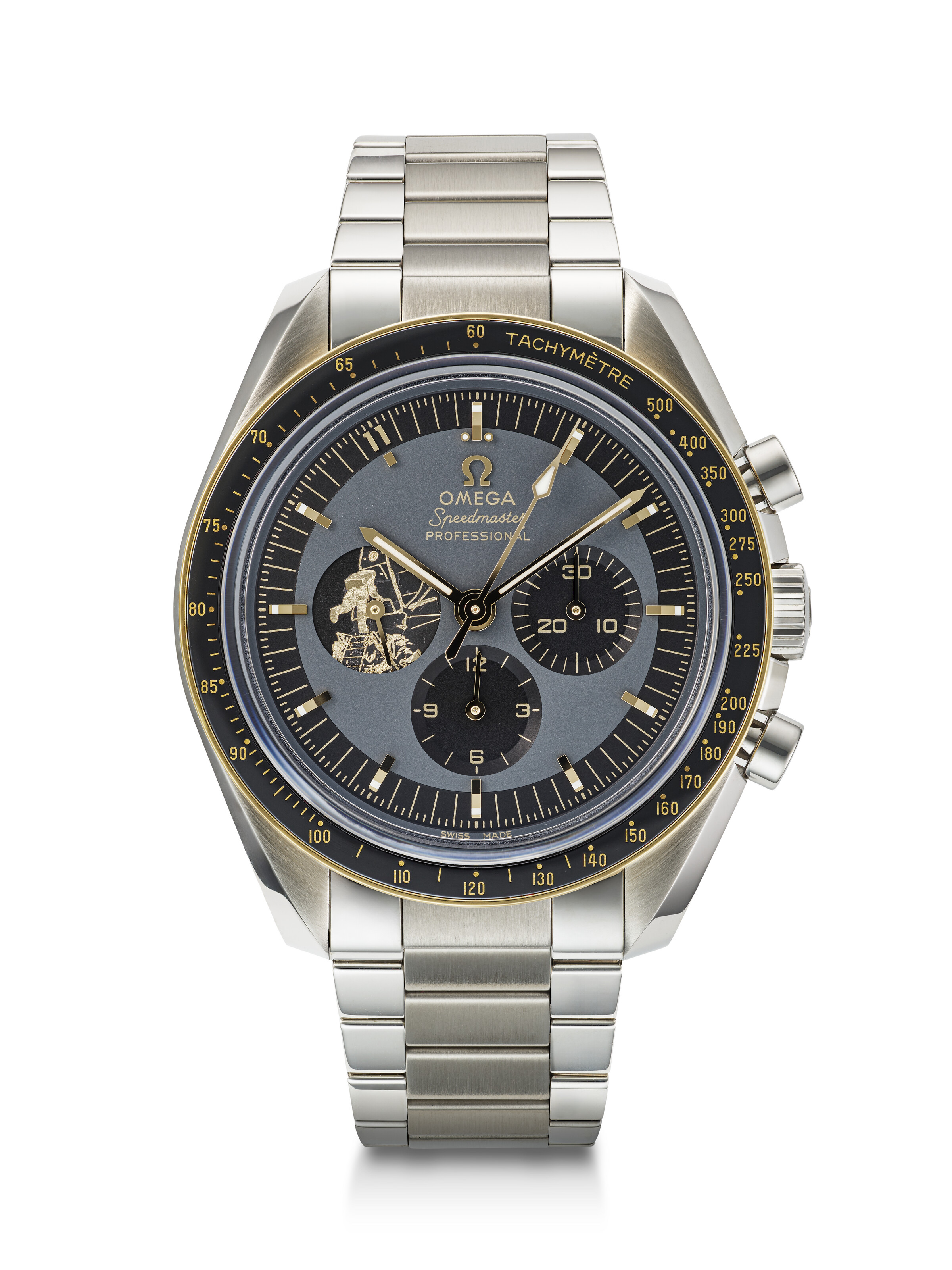OMEGA, LIMITED EDITION STAINLESS STEEL ‘SPEEDMASTER APOLLO 11 50th ...
