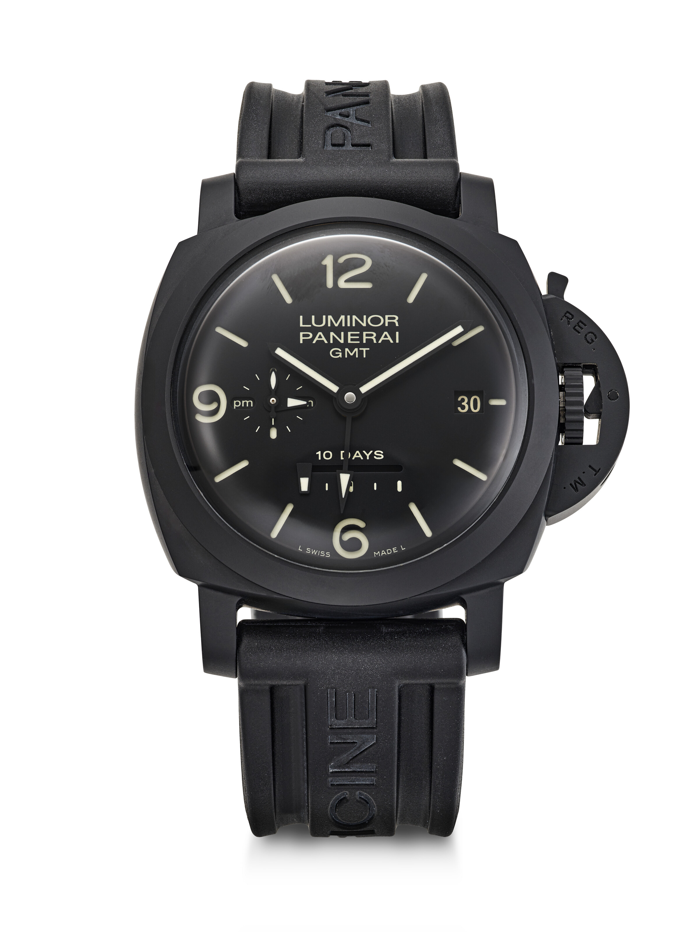 PANERAI, CERAMIC AND TITANIUM 'LUMINOR 1950 10 DAYS GMT', REF. PAM00335 ...