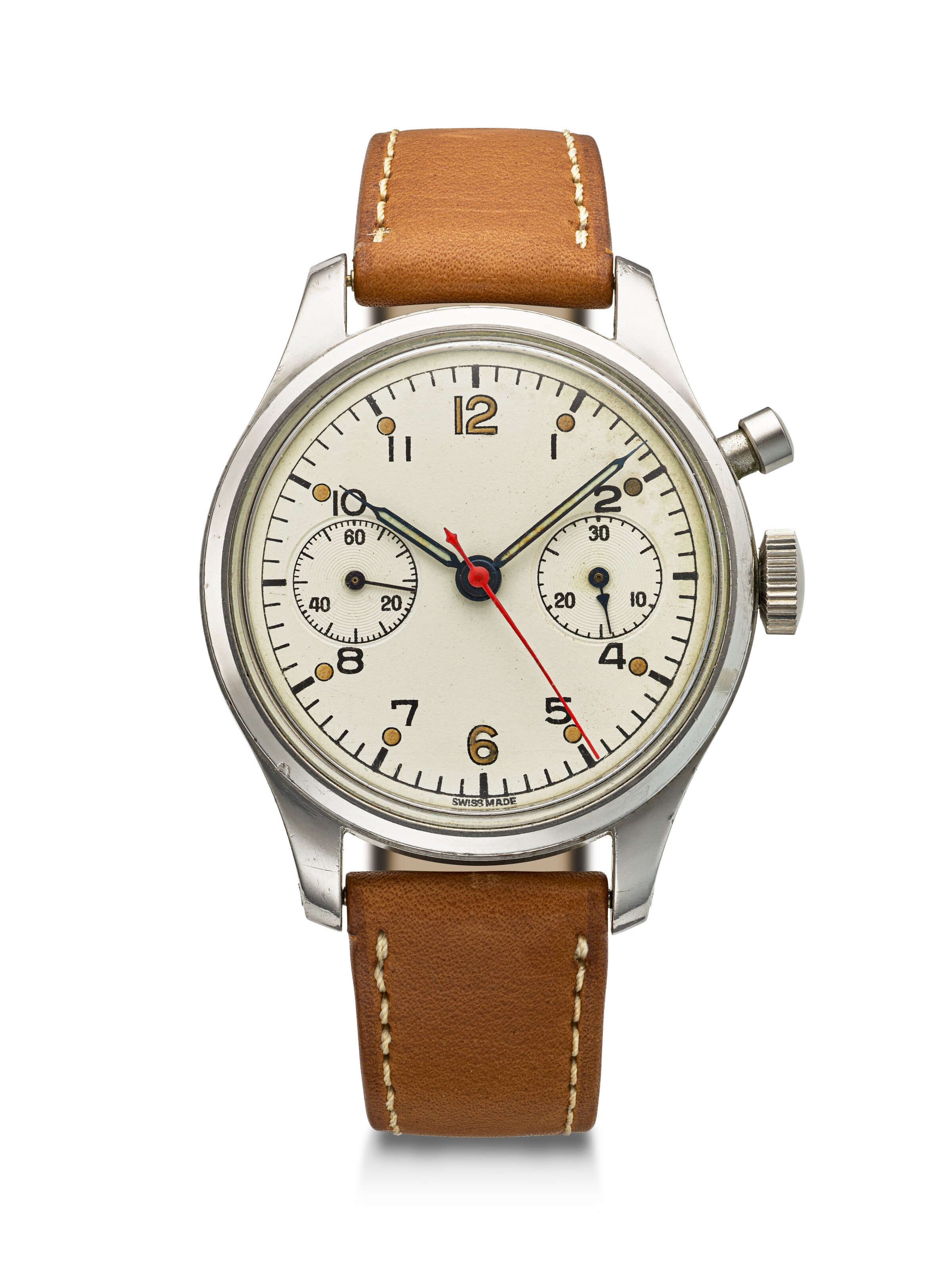 RODANIA, STAINLESS STEEL SINGLE-BUTTON CHRONOGRAPH, DELIVERED TO RCAF ...