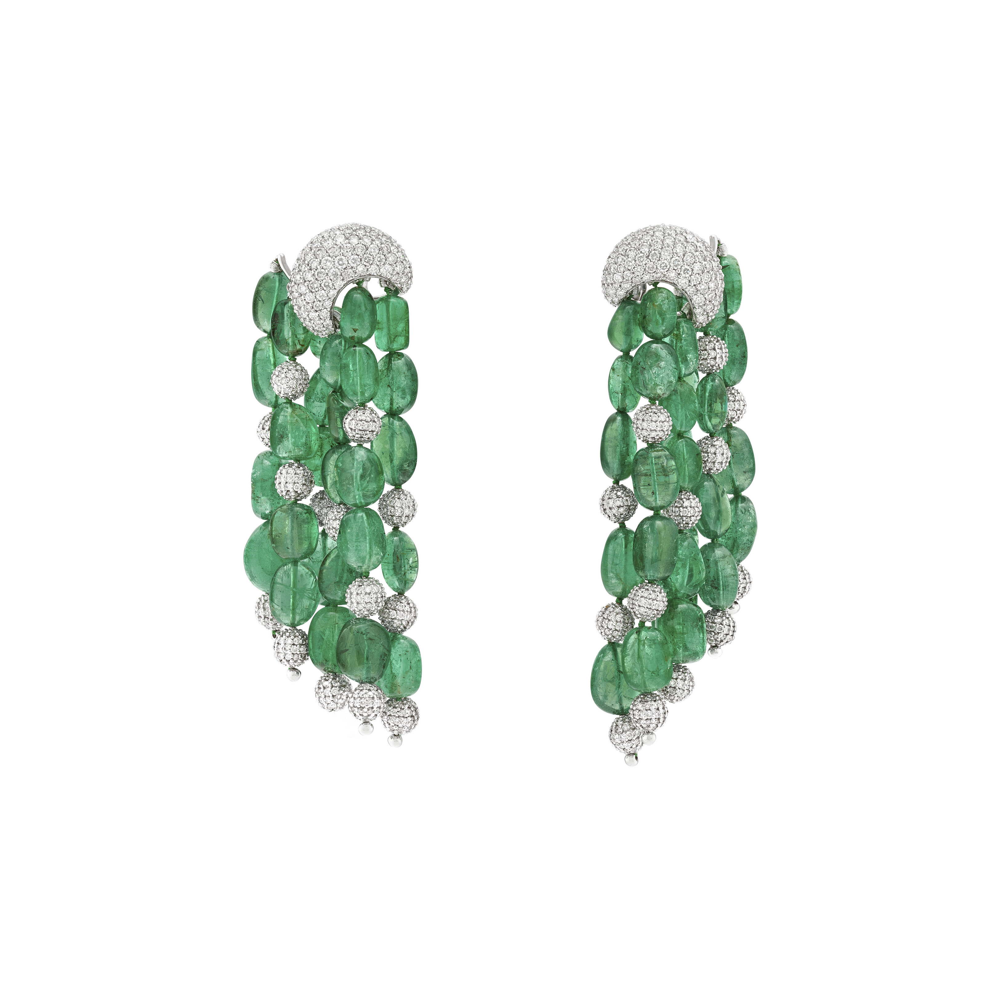 MICHELE DELLA VALLE EMERALD AND DIAMOND EARRINGS, | Christie’s