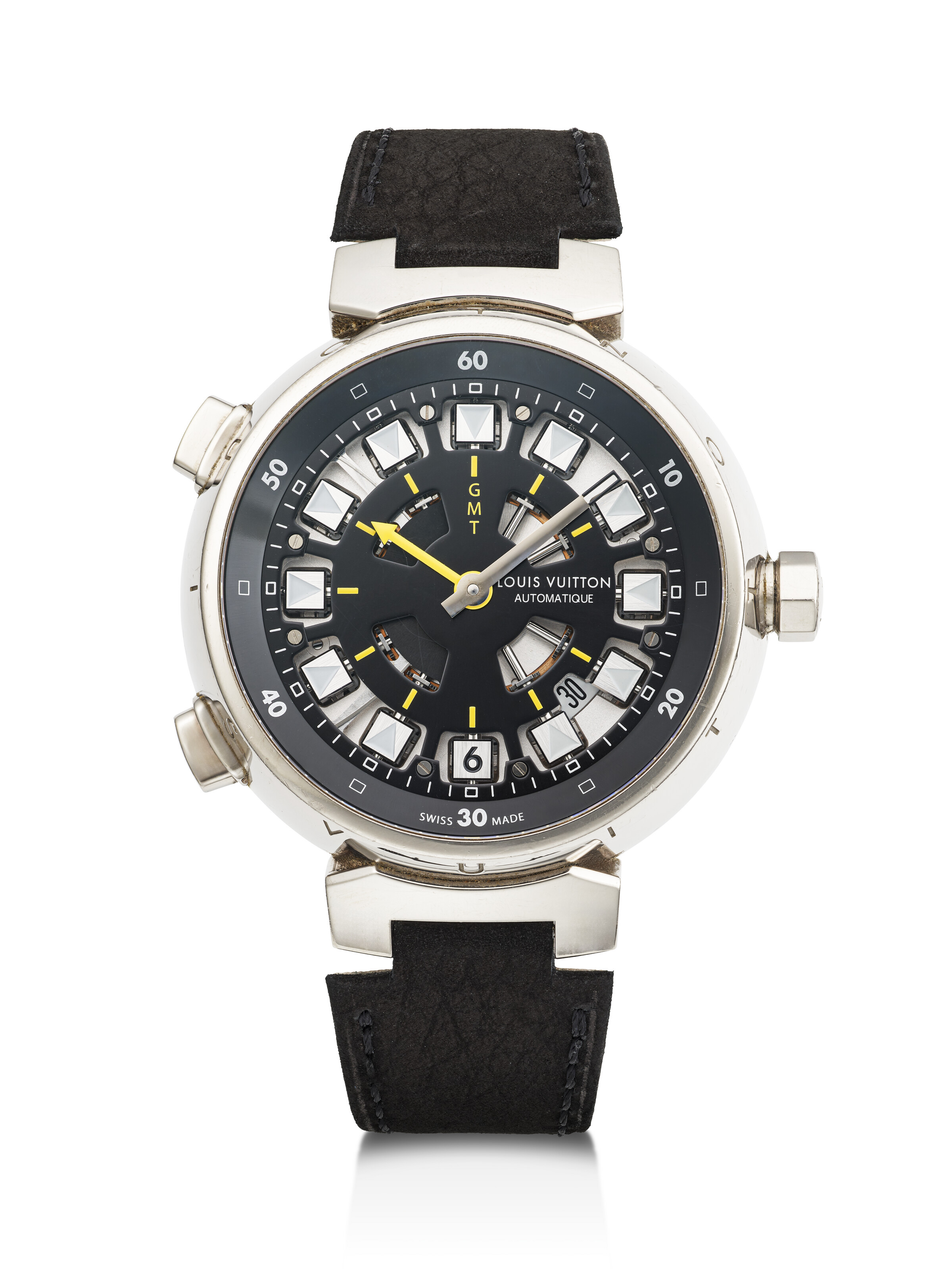 LOUIS VUITTON, LIMITED EDITION WHITE GOLD 'TAMBOUR SPIN TIME', REF ...