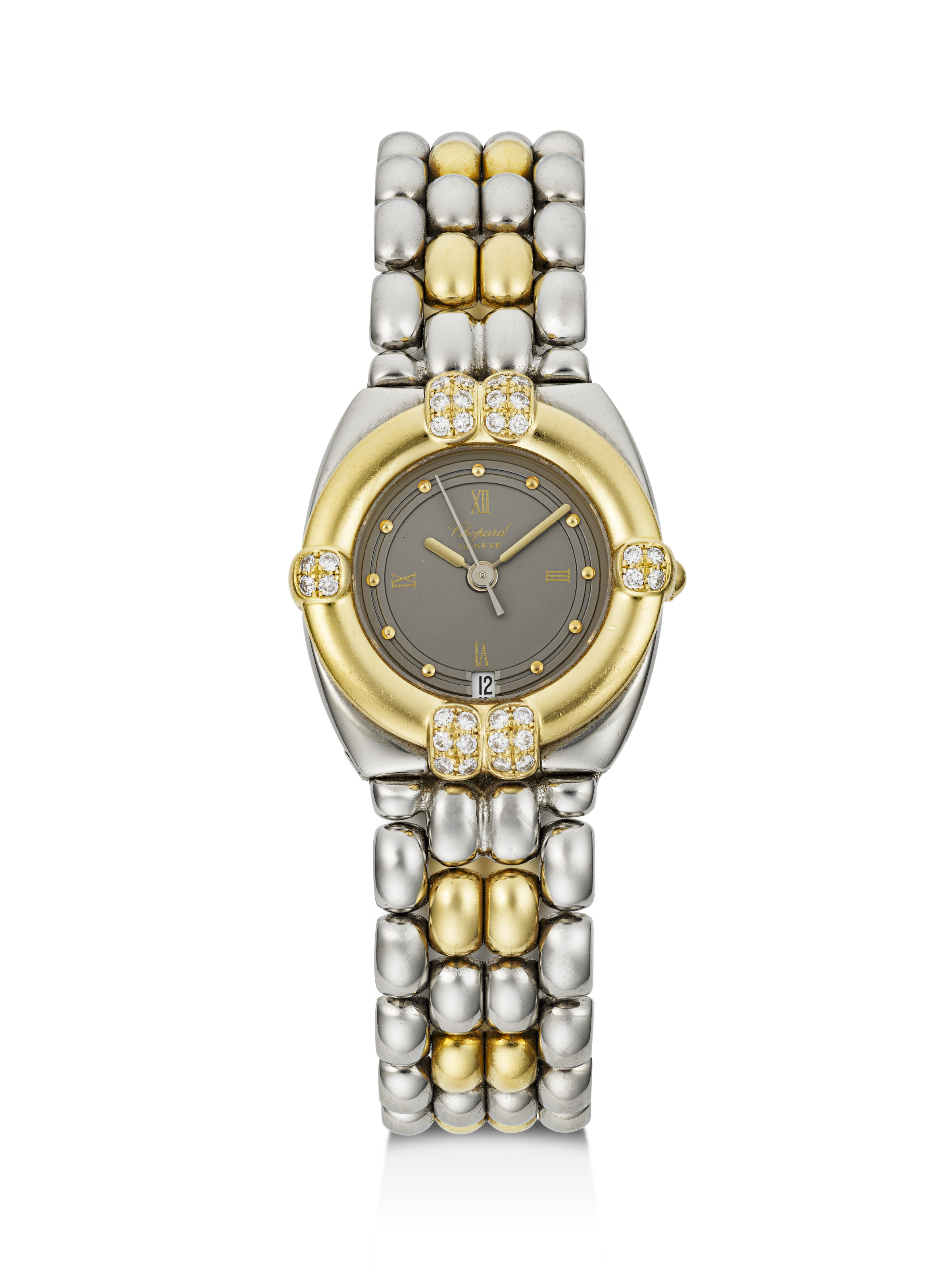 CHOPARD, YELLOW GOLD, STAINLESS STEEL AND DIAMOND-SET 'GSTAAD', REF ...