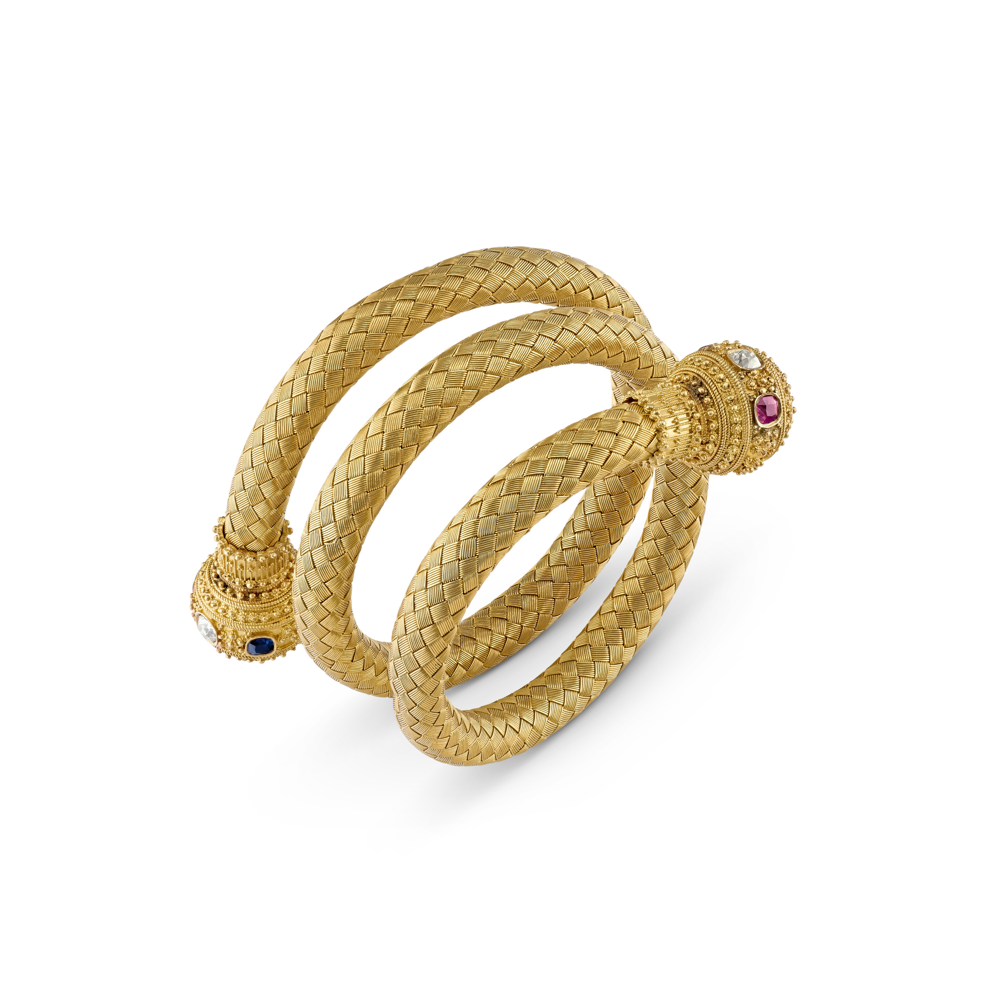 REVIVALIST SAPPHIRE, RUBY AND DIAMOND BANGLE, | Christie’s