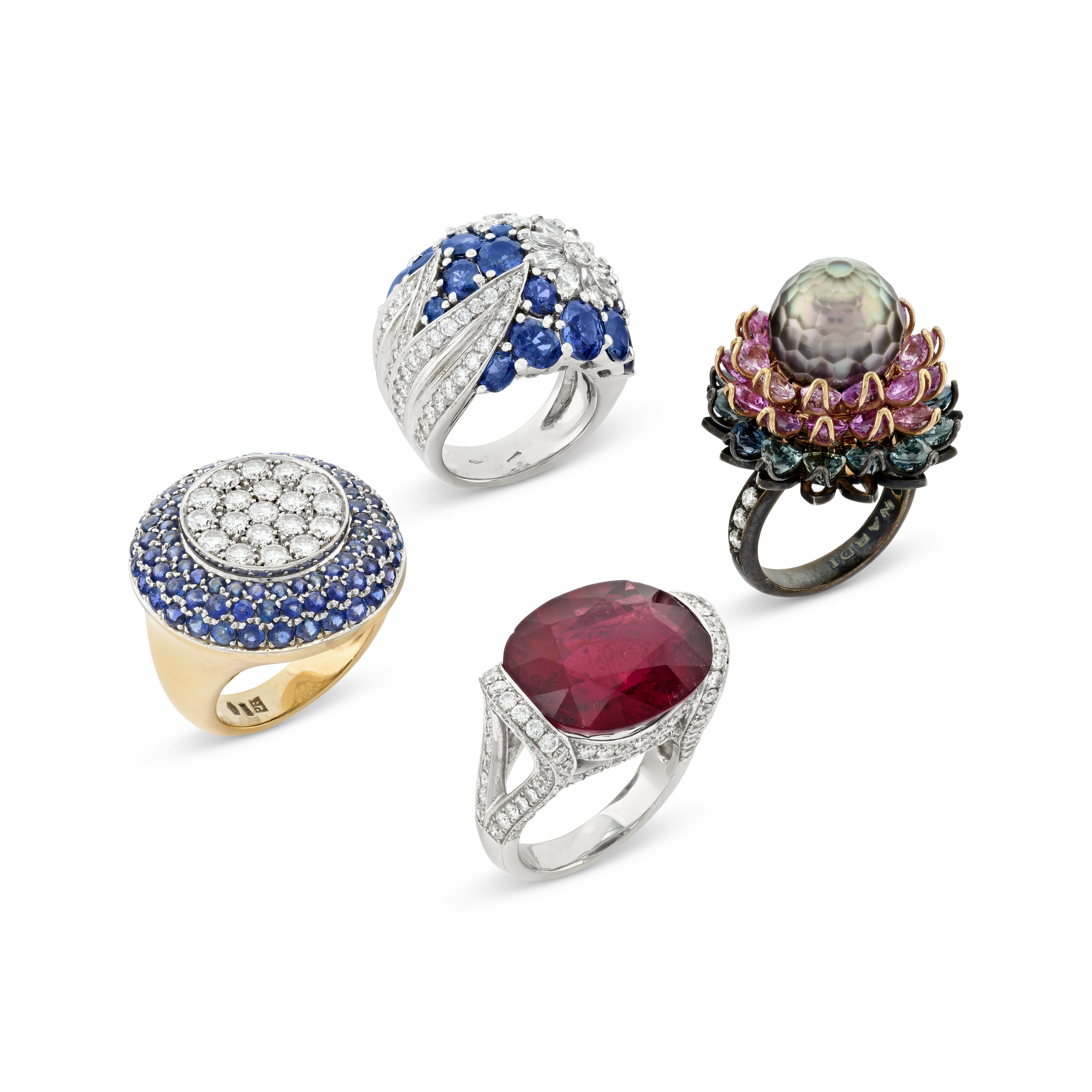 GROUP OF FOUR MULTI-GEM RINGS, | Christie’s