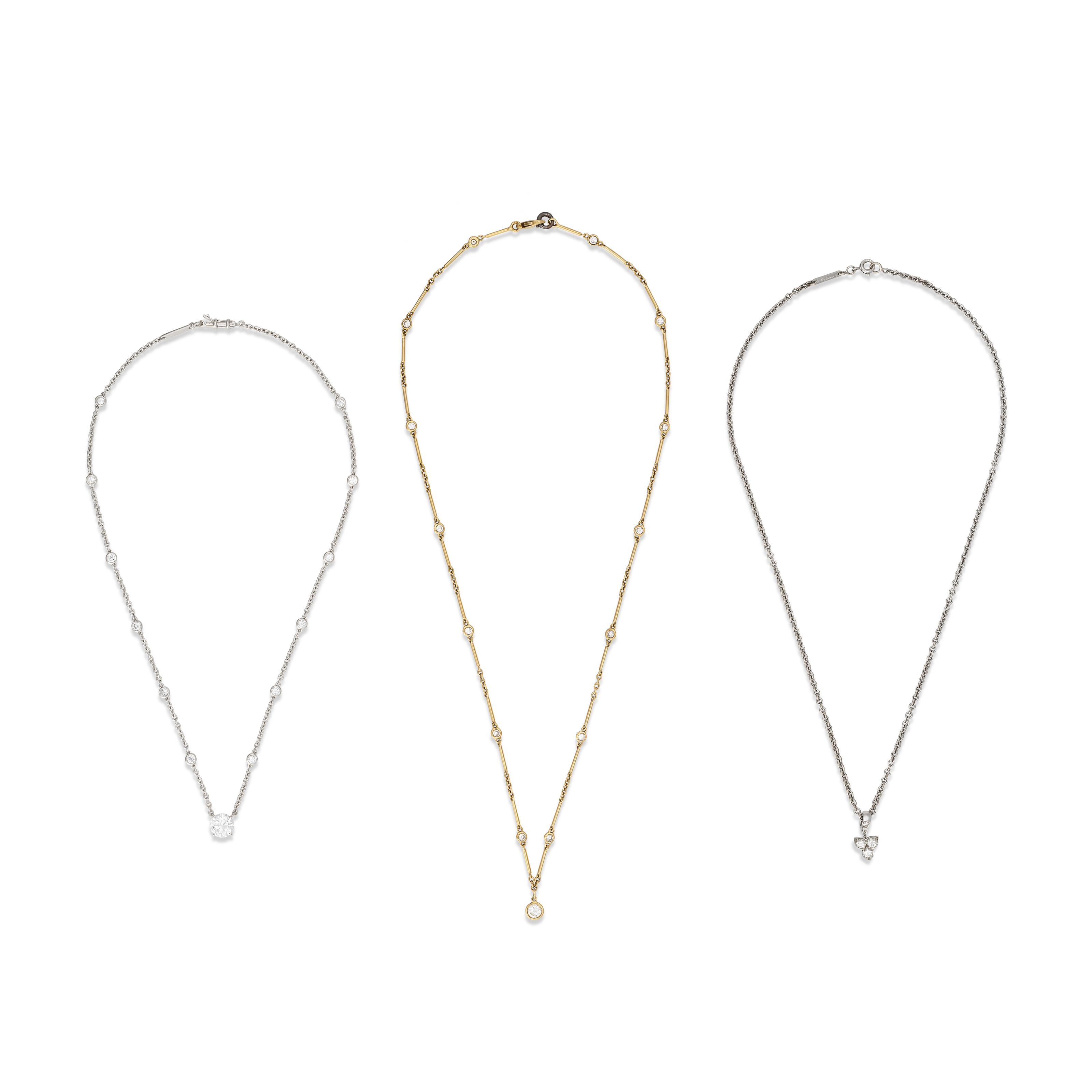 CARTIER THREE DIAMOND NECKLACES, | Christie’s