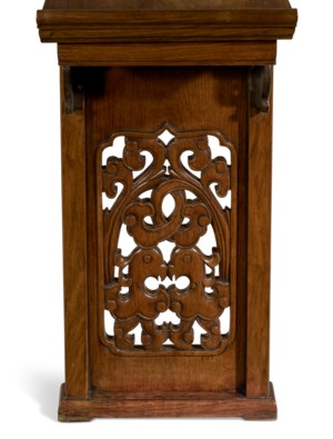 A HUANGHUALI RECESSED TRESTLE-LEG SINGLE-PLANK TABLE, QIAOTOUAN, QING ...