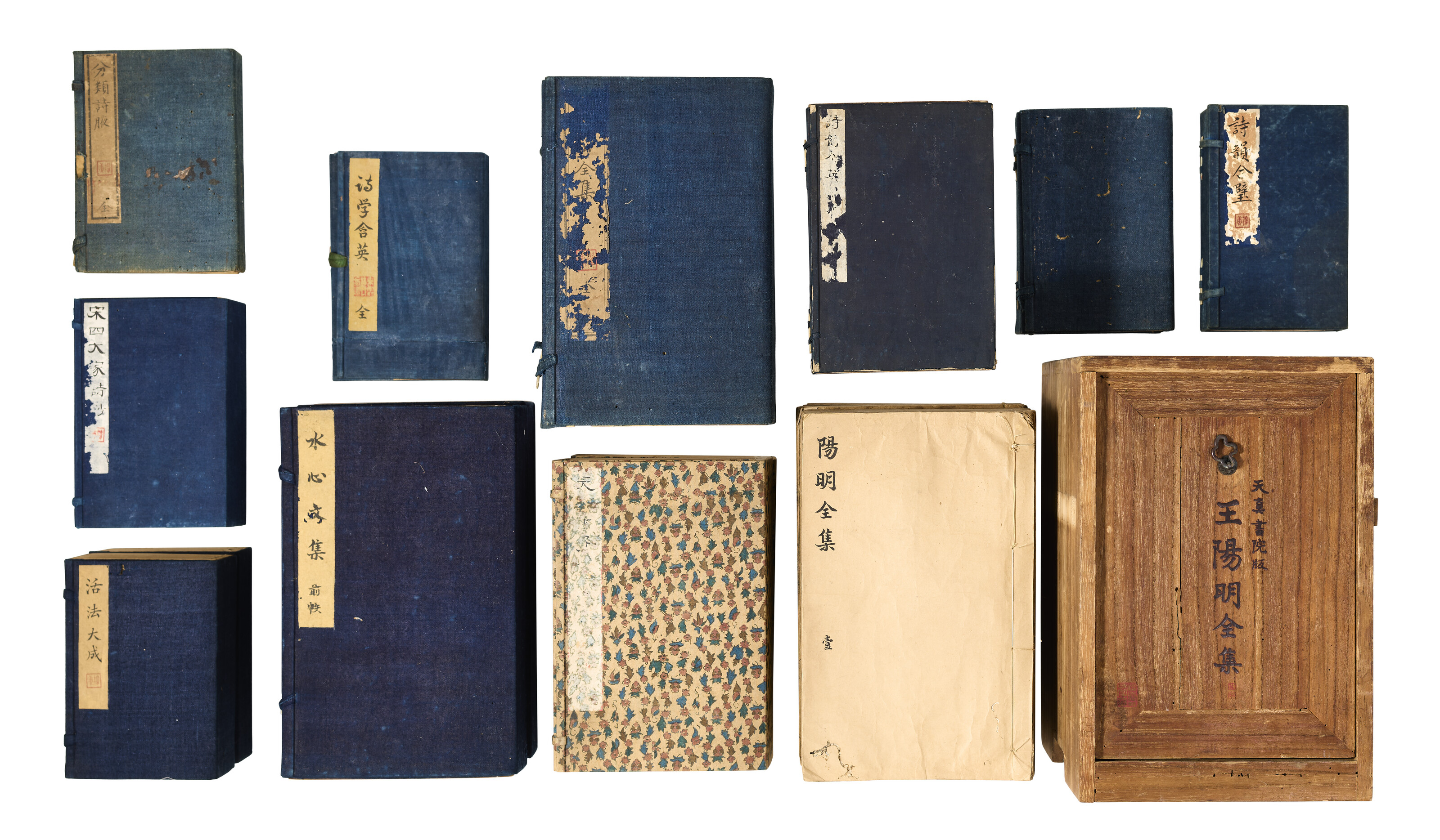 A SET OF ELEVEN ANCIENT BOOKS FROM THE MING AND QING DYNASTIES ...