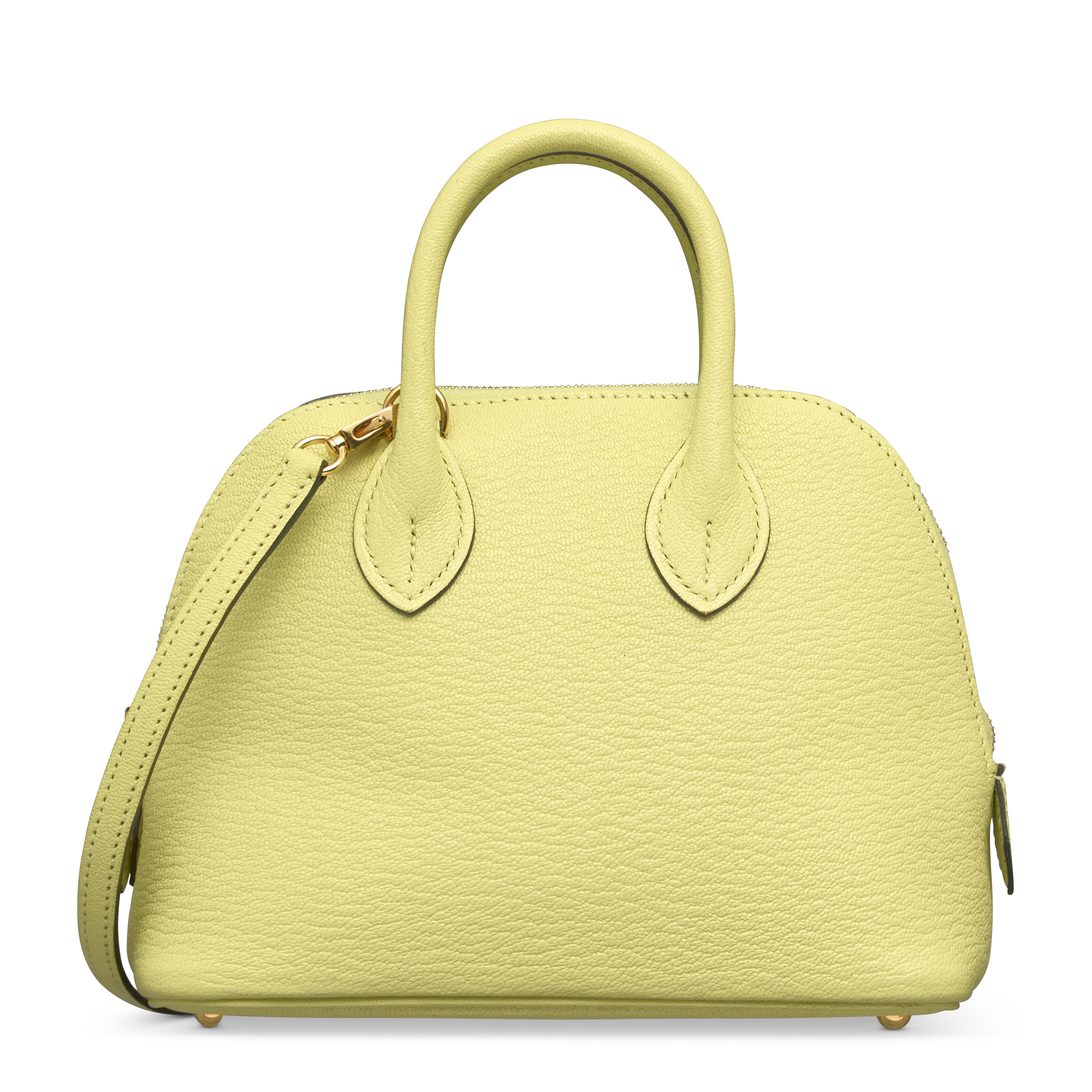 A JAUNE BOURGEON CHÈVRE LEATHER MINI BOLIDE 1923 WITH GOLD HARDWARE ...