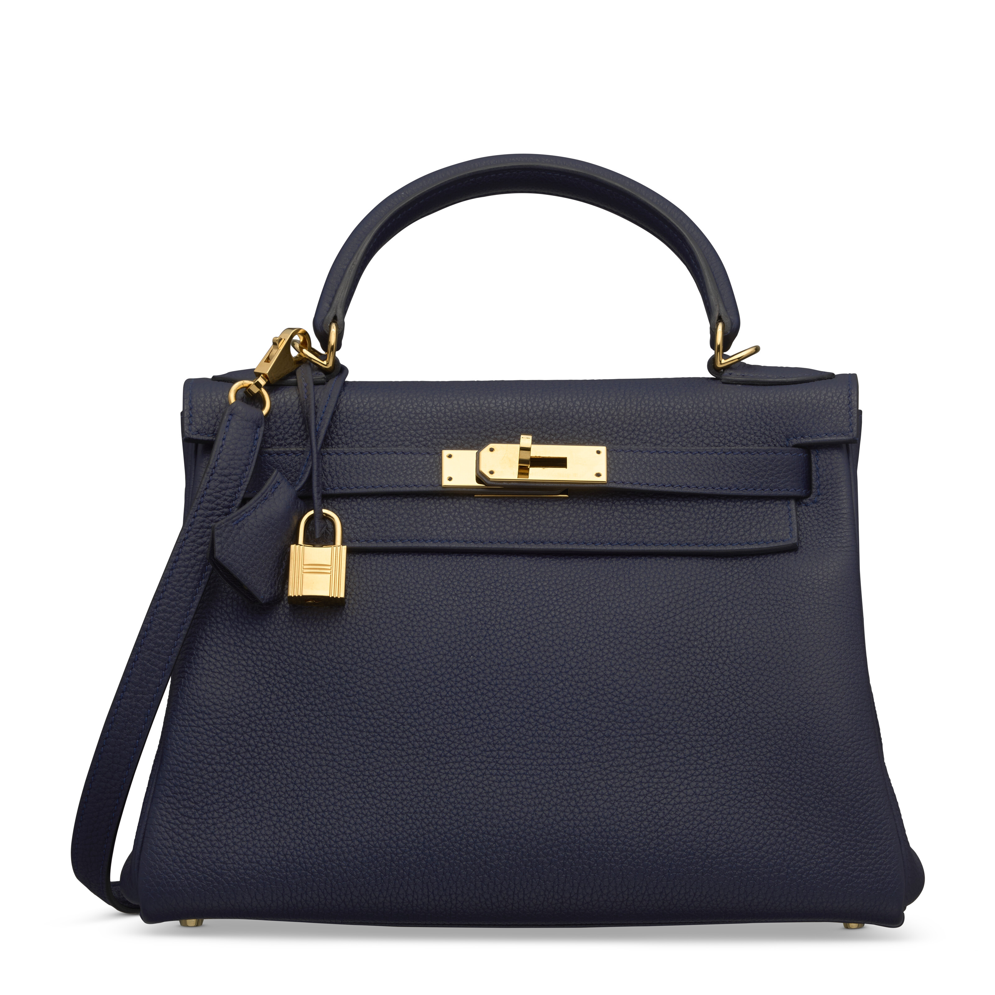 A BLEU NUIT TOGO LEATHER RETOURNÉ KELLY 28 WITH GOLD HARDWARE, HERMÈS, 2019 | Christie’s