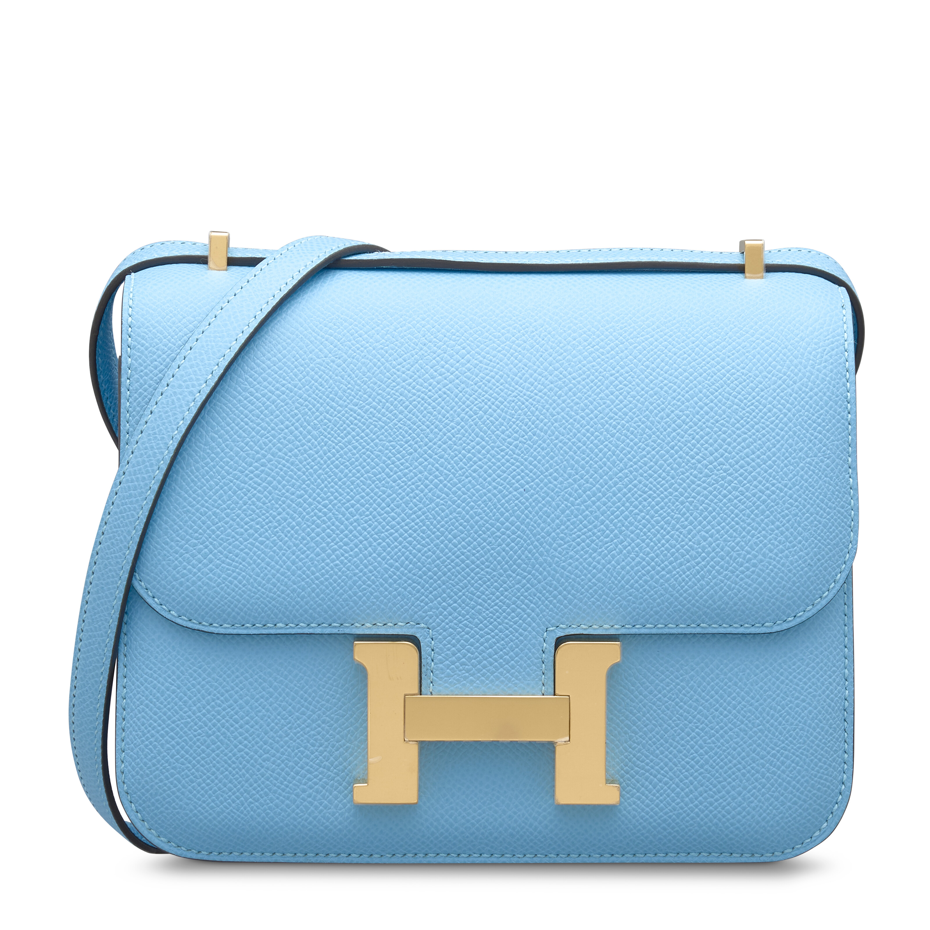 A CÉLESTE EPSOM LEATHER MINI CONSTANCE MIRROR WITH GOLD HARDWARE ...