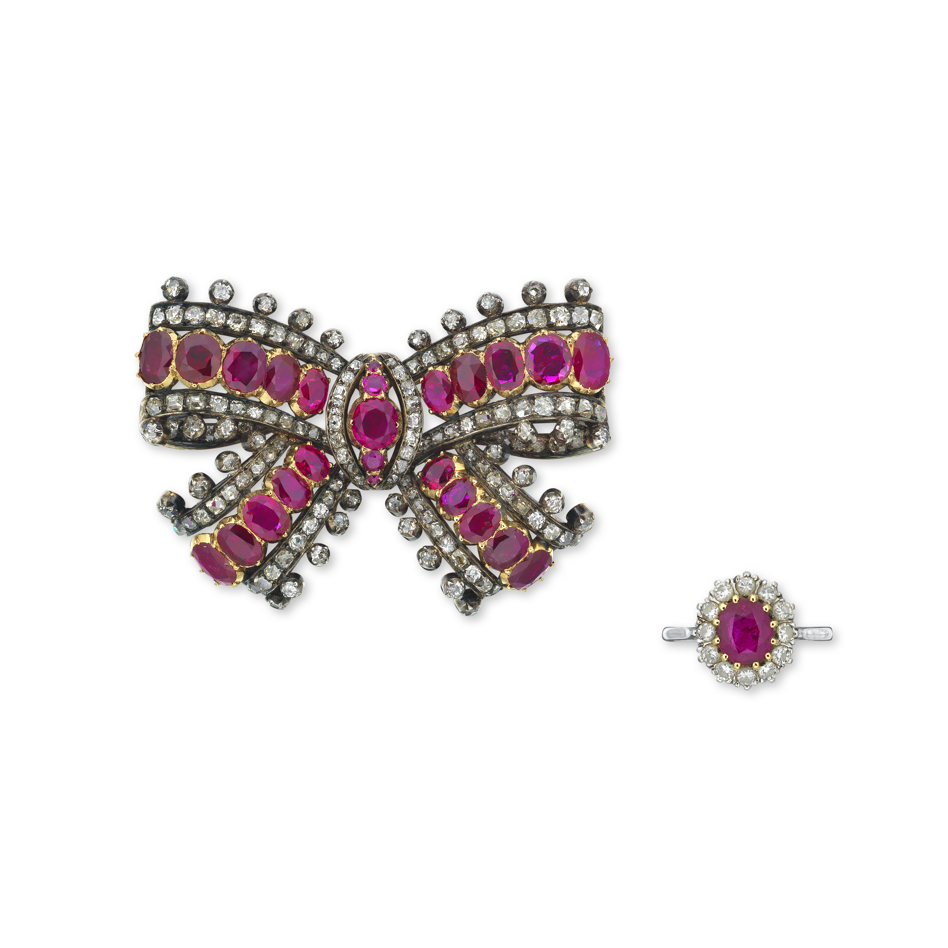 NO RESERVE - RUBY AND DIAMOND BROOCH AND RING, | Christie’s