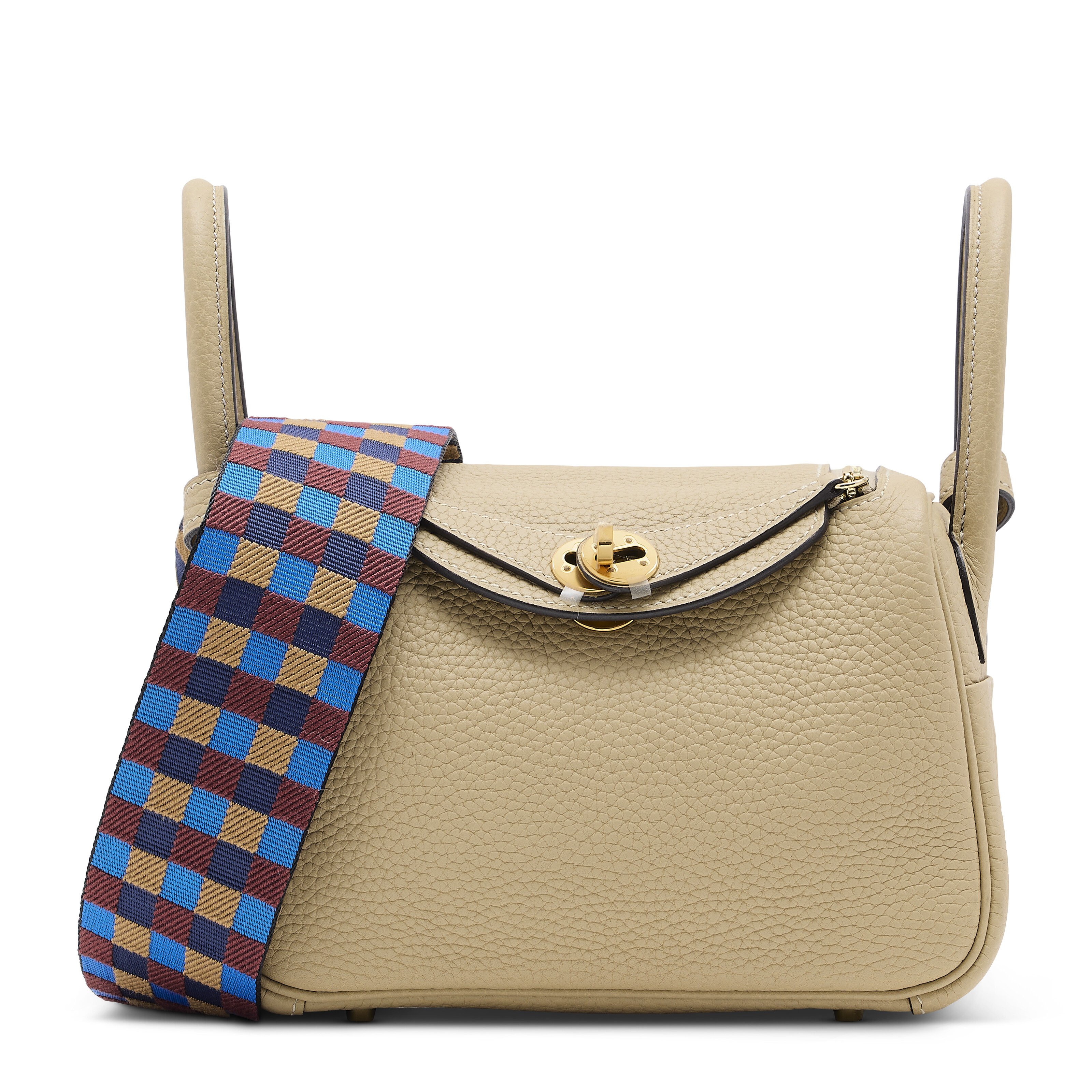 A LIMITED EDITION TRENCH & GRIS ASPHALT CLÉMENCE LEATHER MAXI QUADRILLE ...