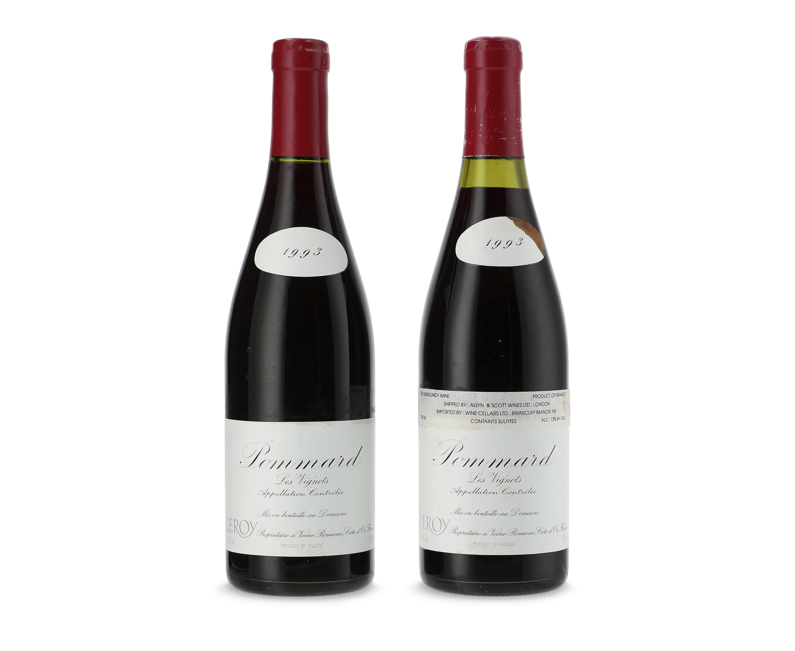 Domaine Leroy, Pommard Les Vignots 1993, Côte de BeauneBottle #s 4664 ...