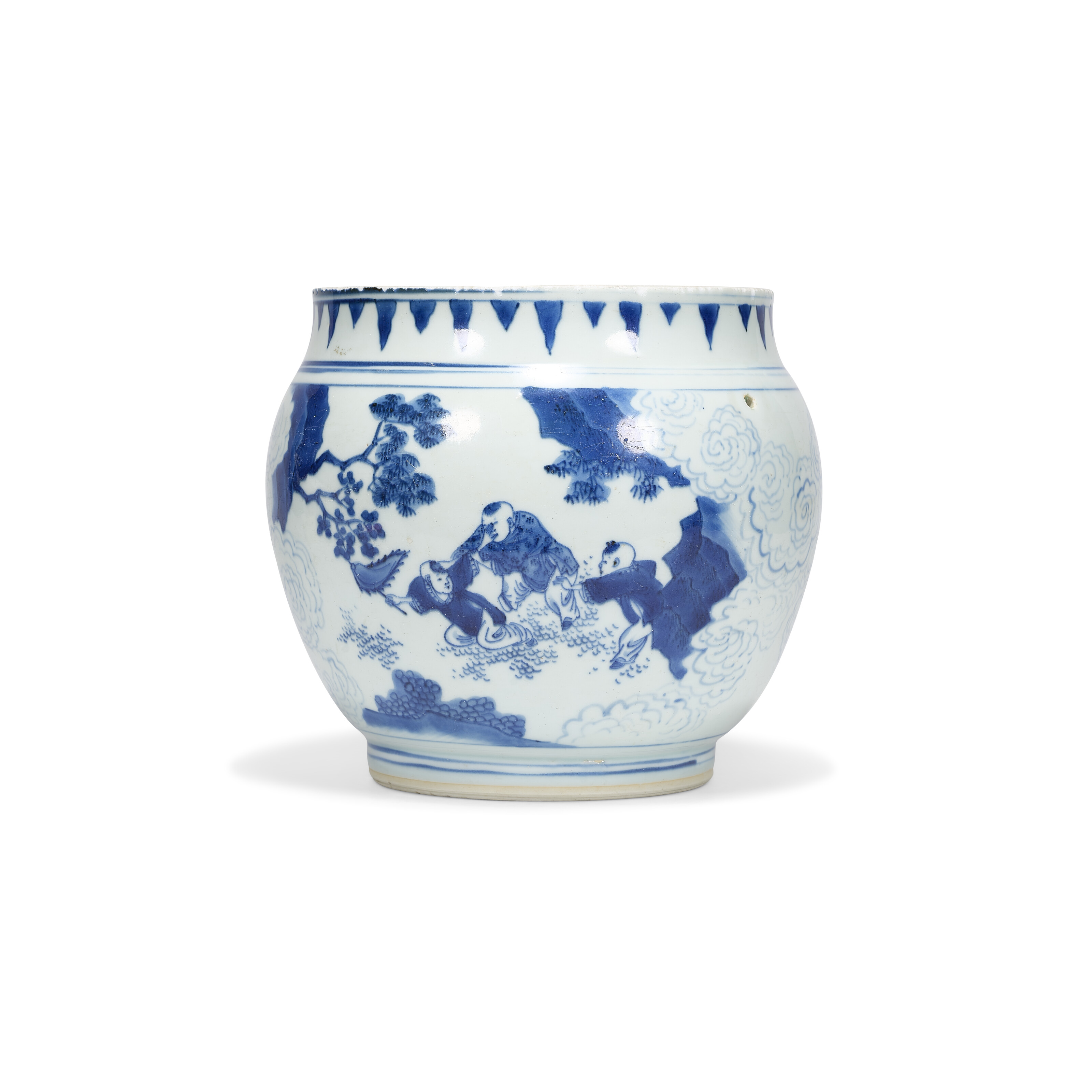 A BLUE AND WHITE 'FIGURAL' JAR, CHONGZHEN PERIOD (1628-1644) | Christie’s