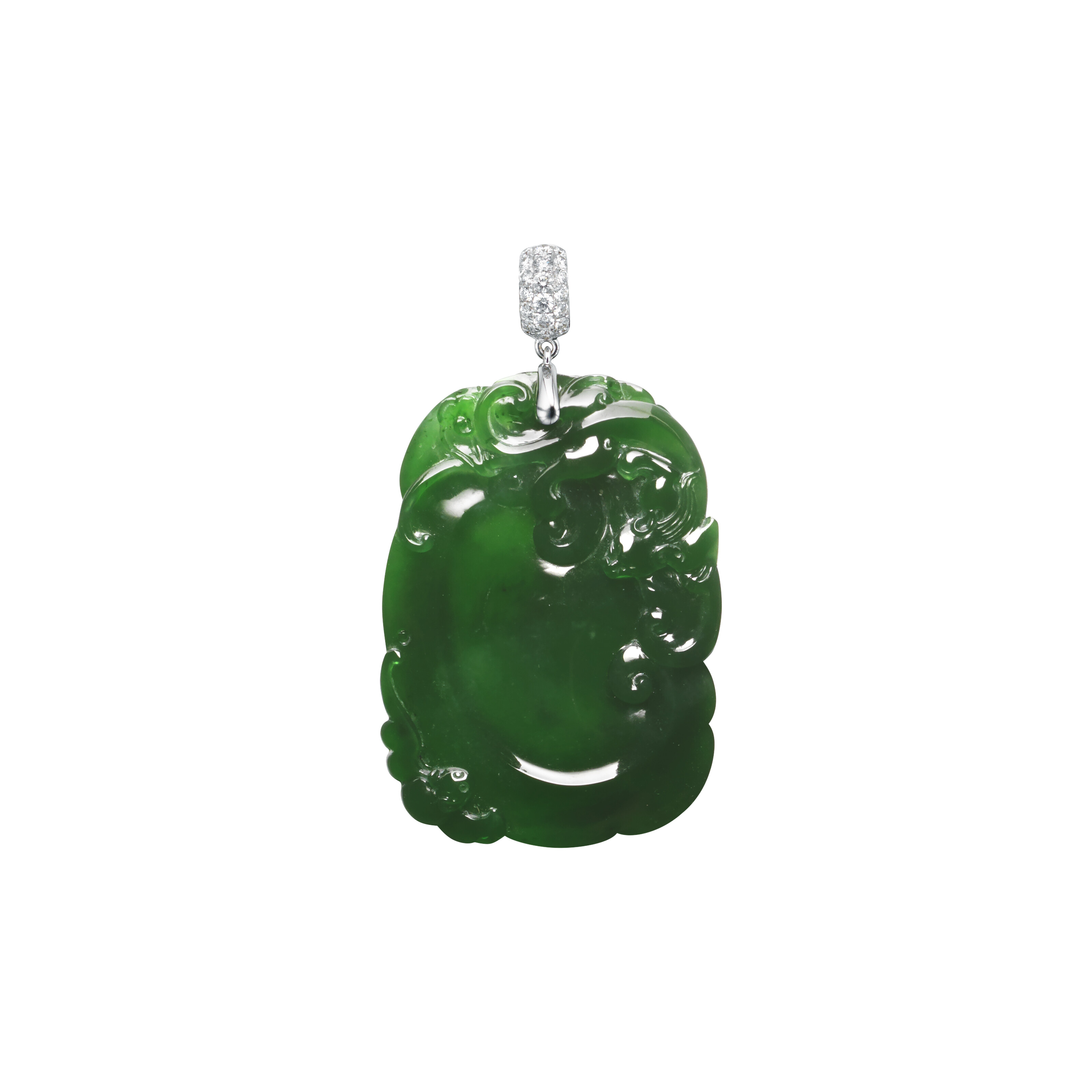 JADEITE AND DIAMOND PENDANT, | Christie’s