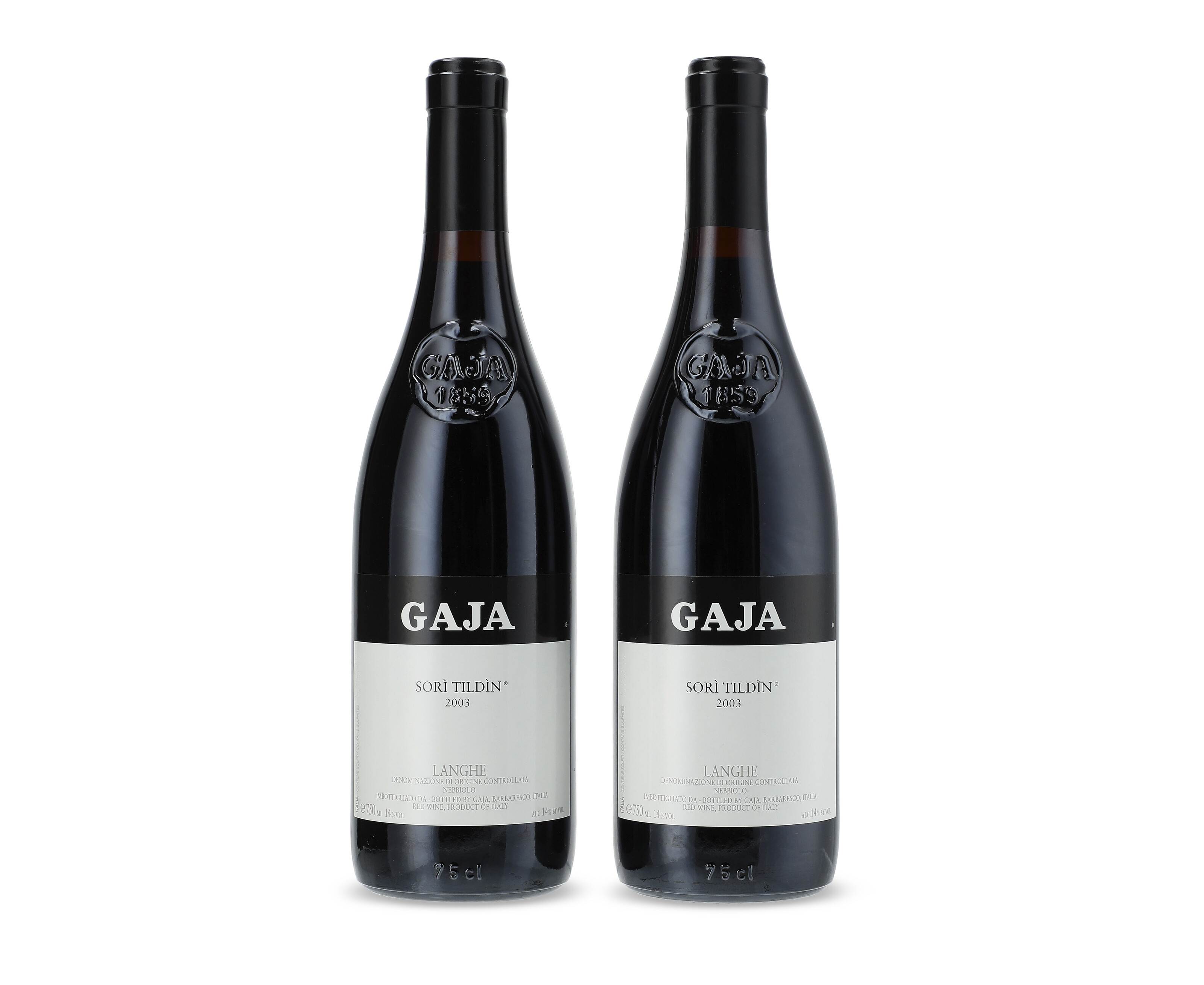 Gaja, Sori Tildin 2003, 1 slightly scuffed label, worn back labels, in ...