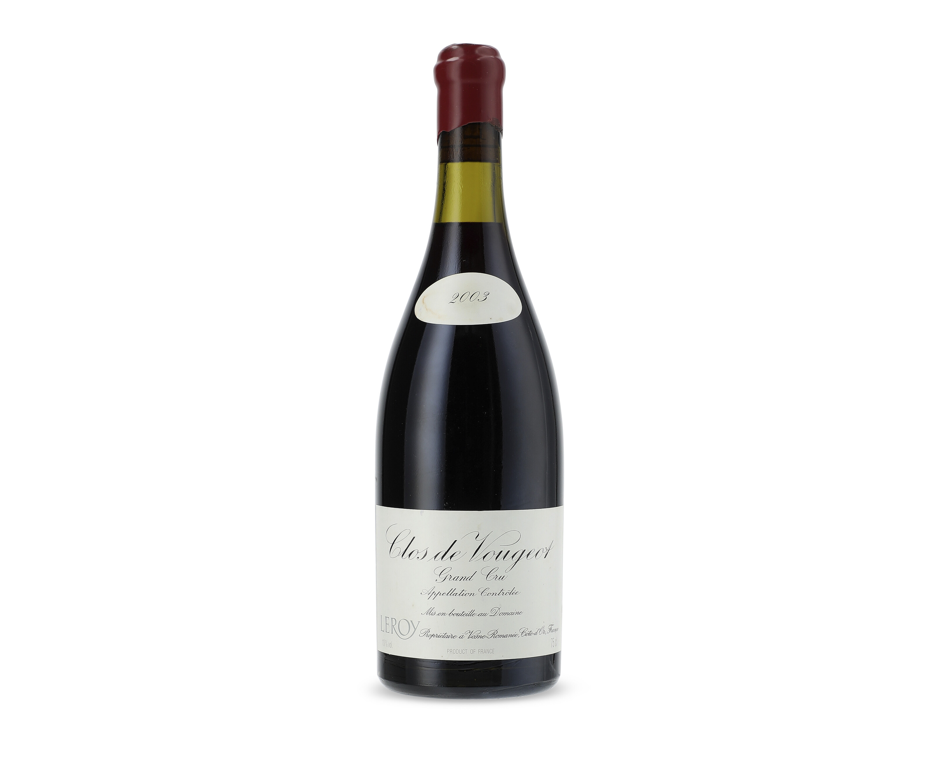 Domaine Leroy, Clos de Vougeot 2003, Côte de Nuits, Grand Cruu. 3cm, bt ...