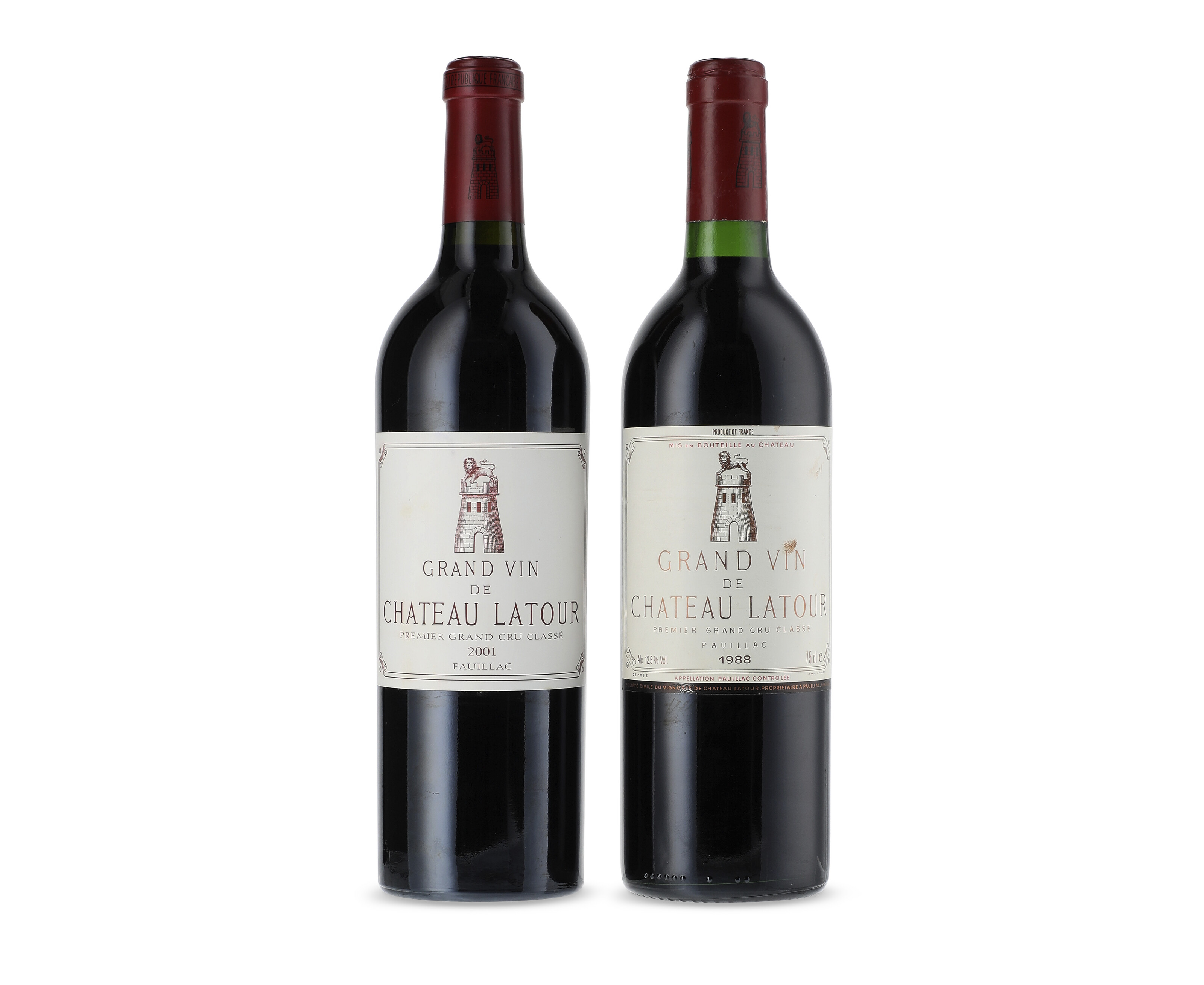 Mixed 1988 & 2001 Château Latour, 1988Slightly stained and slightly ...