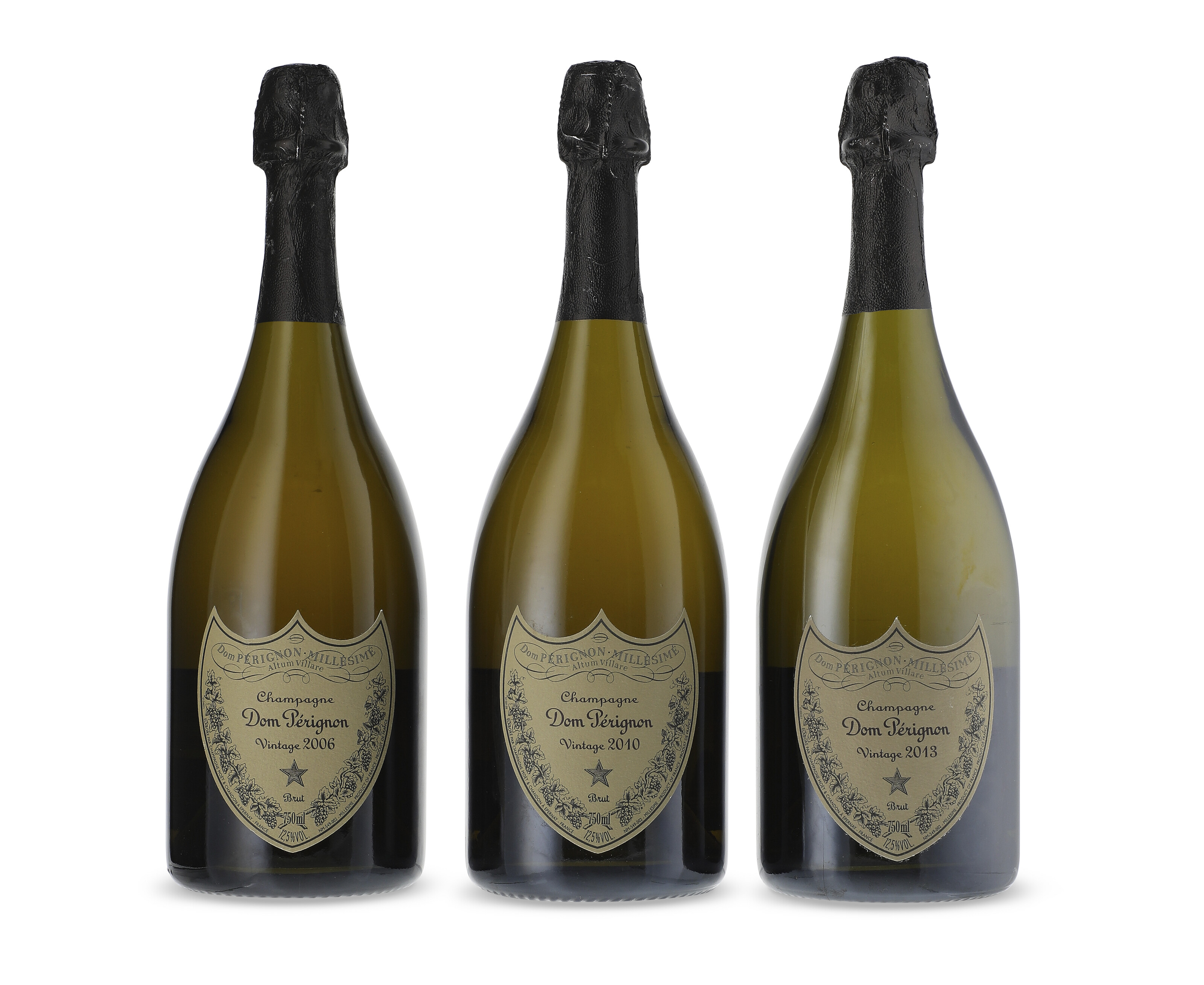 Mixed Dom Pérignon, 2006Very slightly scuffed label (1)2010 (1)2013 (2 ...