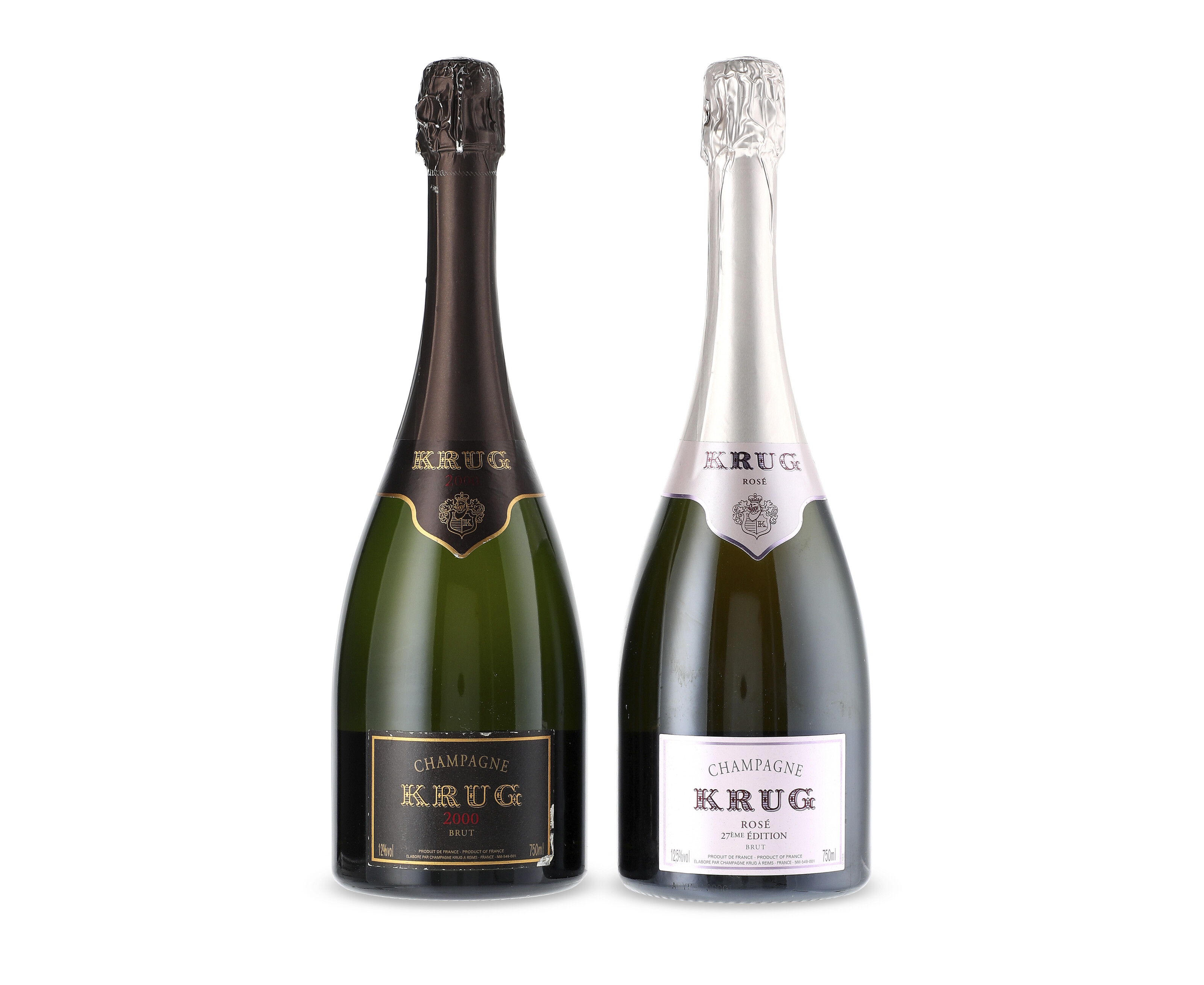 Mixed Krug, 2000 KrugScuffed front and back label (1)NV Rose 27th ...