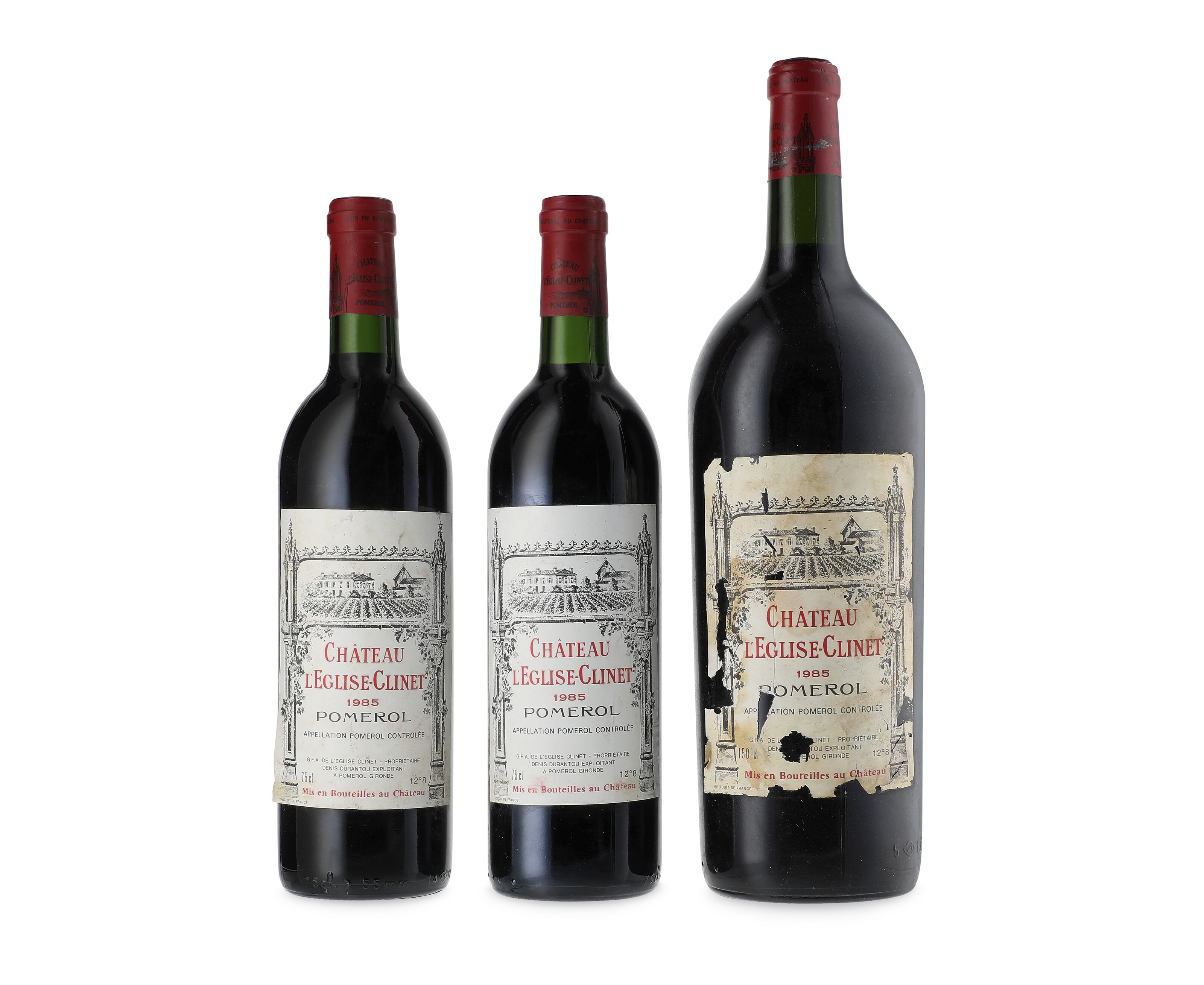 Mixed 1985 Château L'Eglise-Clinet, 1985Stained, scuffed and creased ...