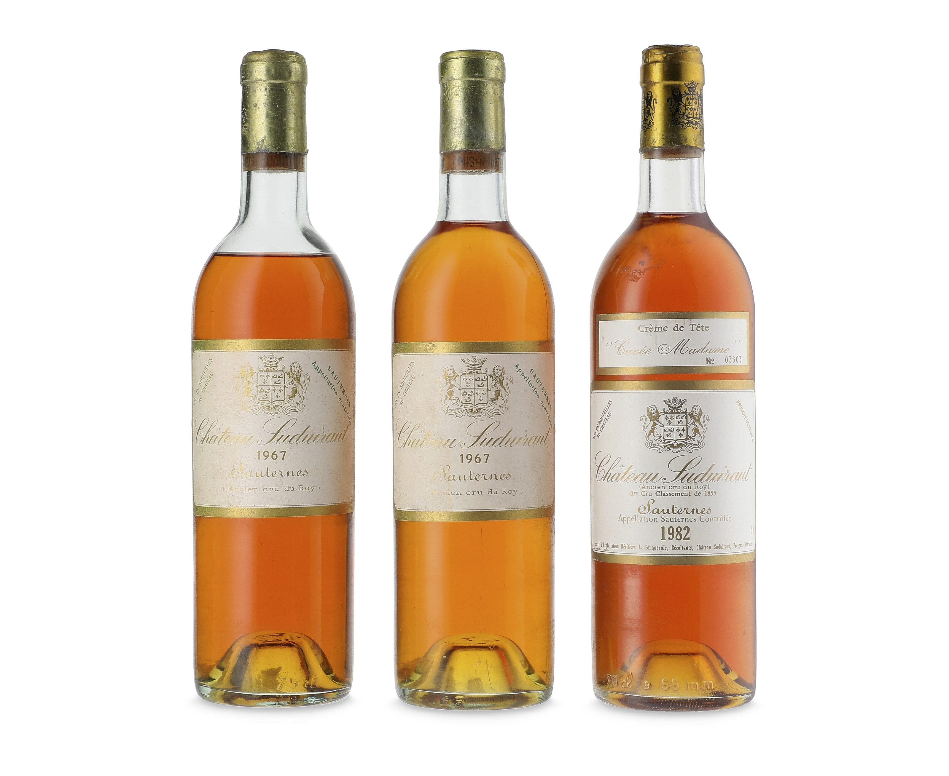 Mixed Sauternes, 1953 Château Rieussecu. ts, scuff and heavily stained ...