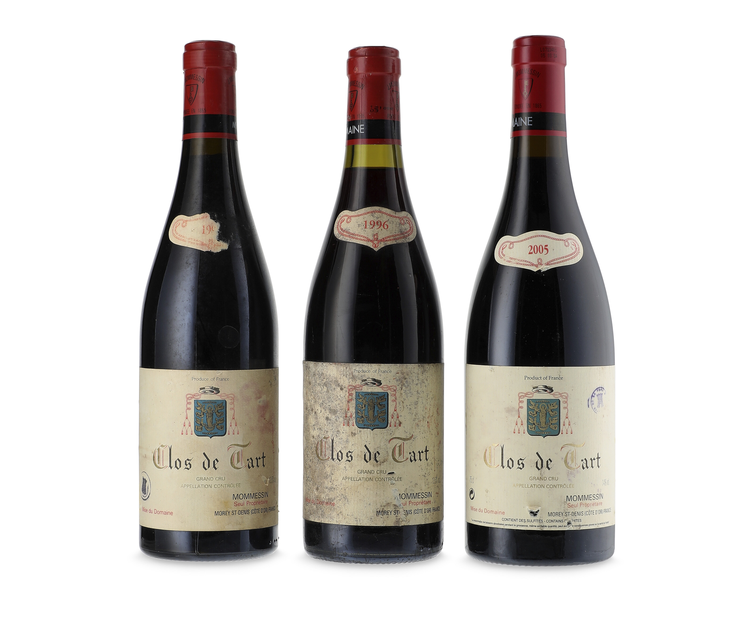 Mixed Clos de Tart, 1996Heavily stained and slightly scuffed label and ...