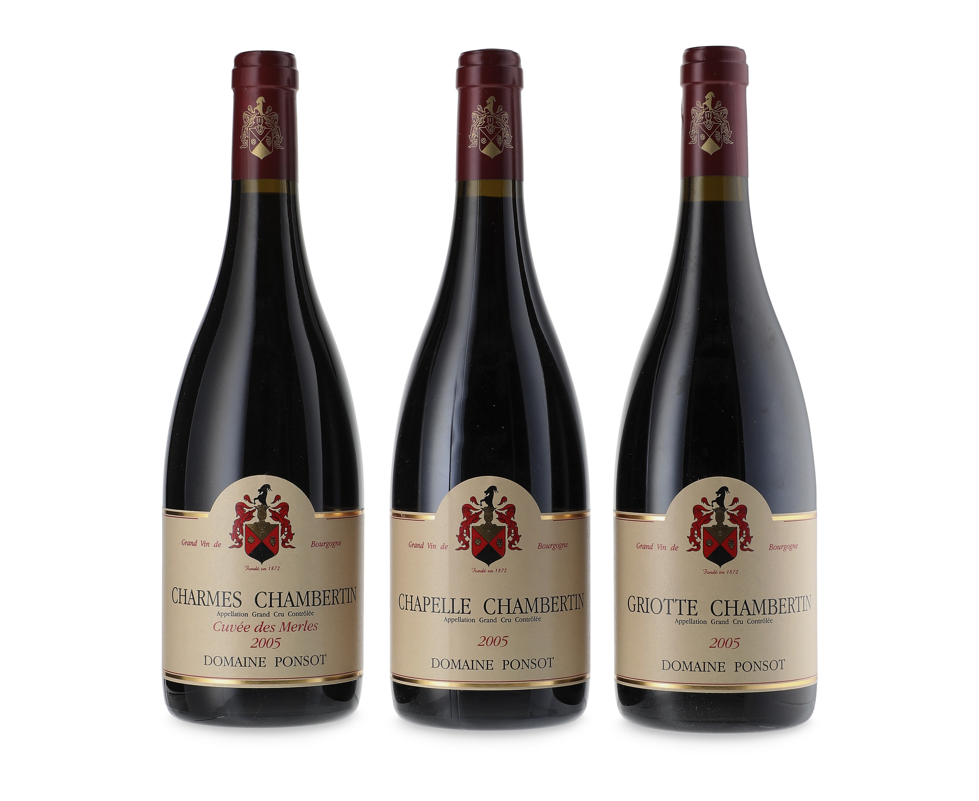 Mixed 2005 Domaine Ponsot, Charmes Chambertin Cuvee des MerlesVery slightly scuffed label, US ...
