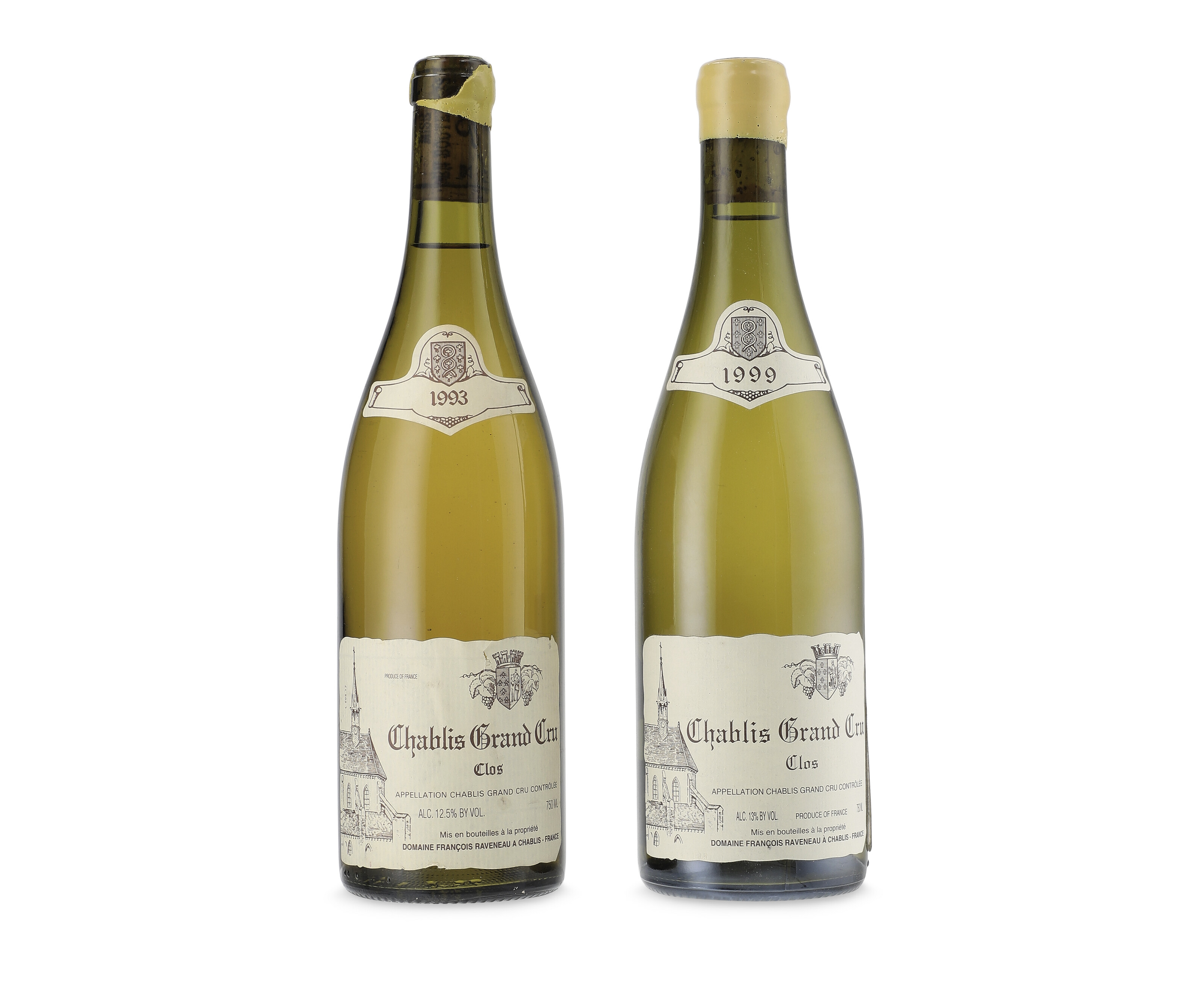 Mixed Domaine Francois Raveneau, Chablis Les Clos, 1993Lightly bin ...