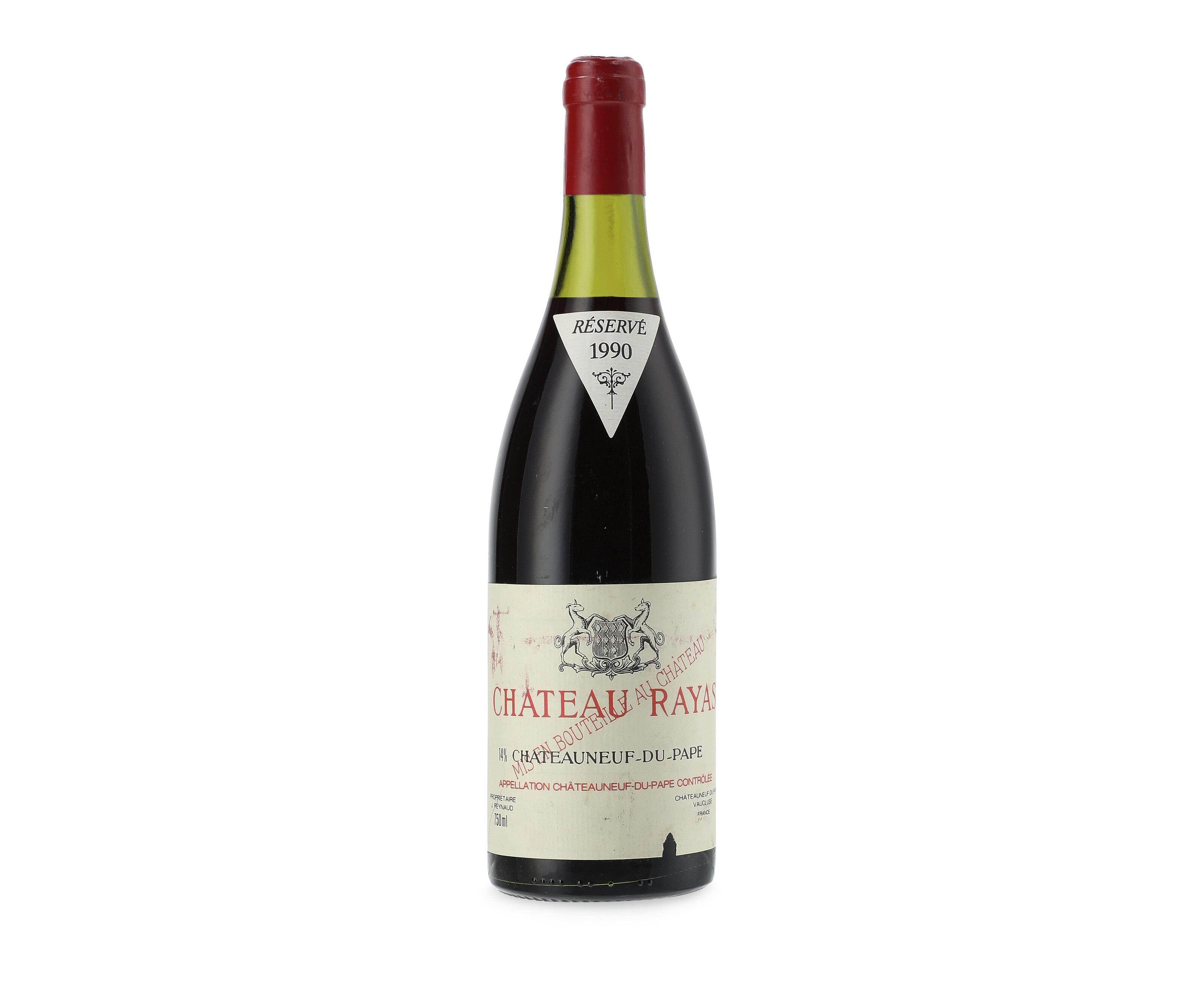 Château Rayas, Châteauneuf-du-Pape 1990, u. 3.5cm, stained and damaged ...