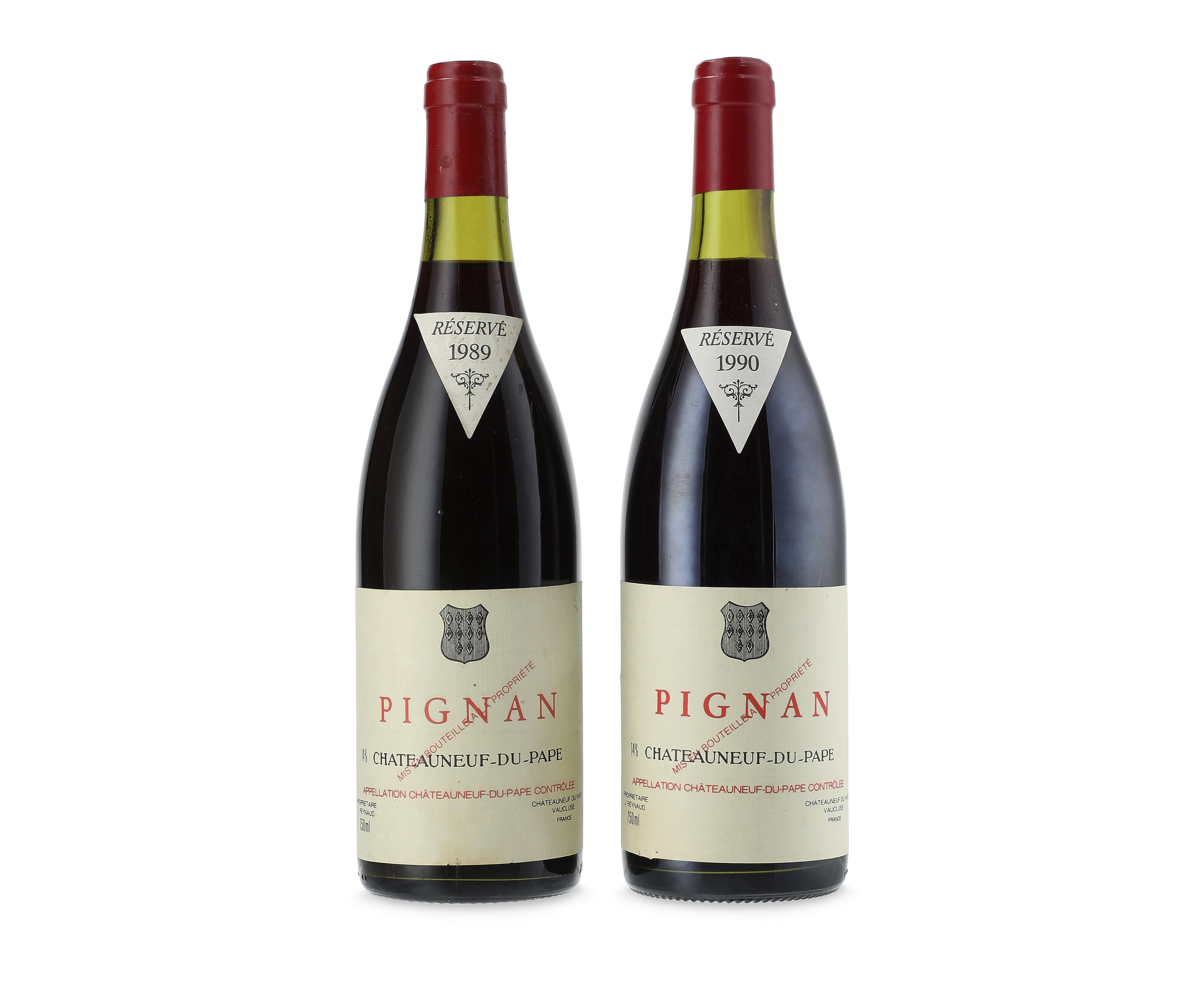 Mixed Château Rayas, Châteauneuf-du-Pape, 1989 PignanSlightly stained ...