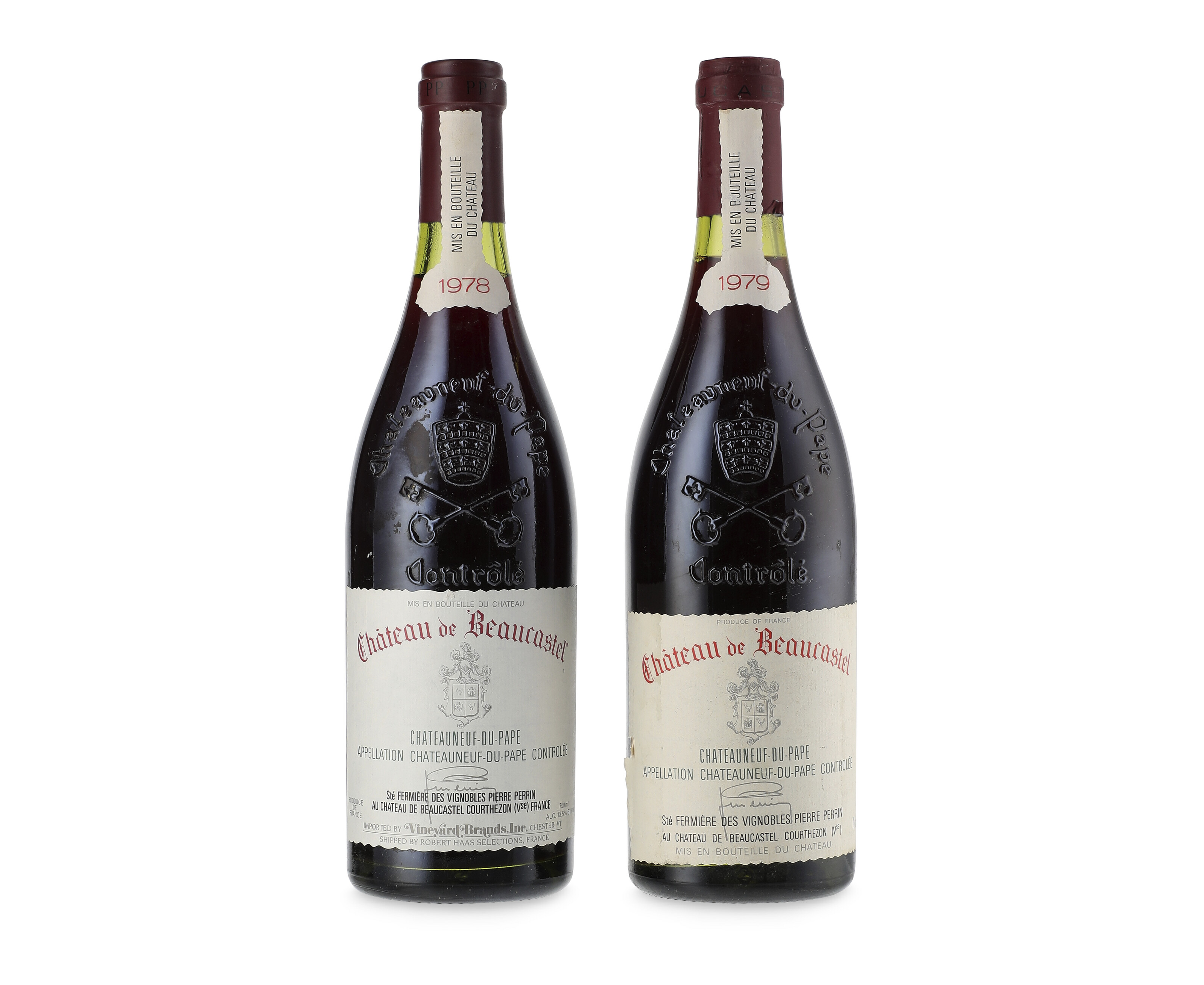 Mixed Château de Beaucastel, 1972 Châteauneuf du PapeStained label (1 ...