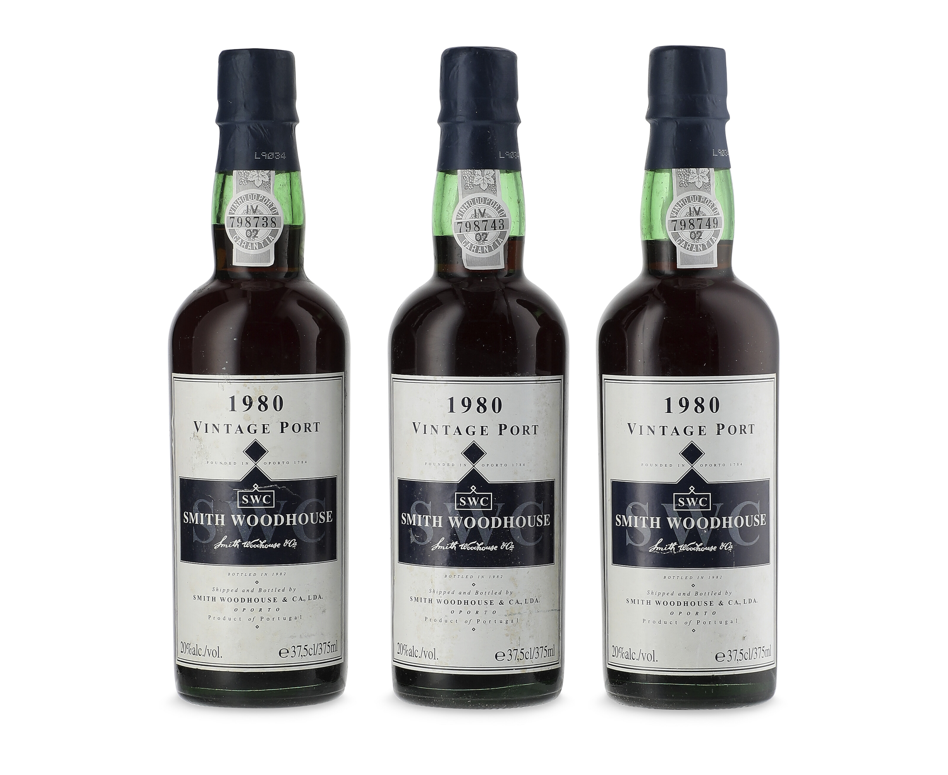 Smith Woodhouse, Vintage Port 1980, u. 2 us, bin-soiled and slightly ...