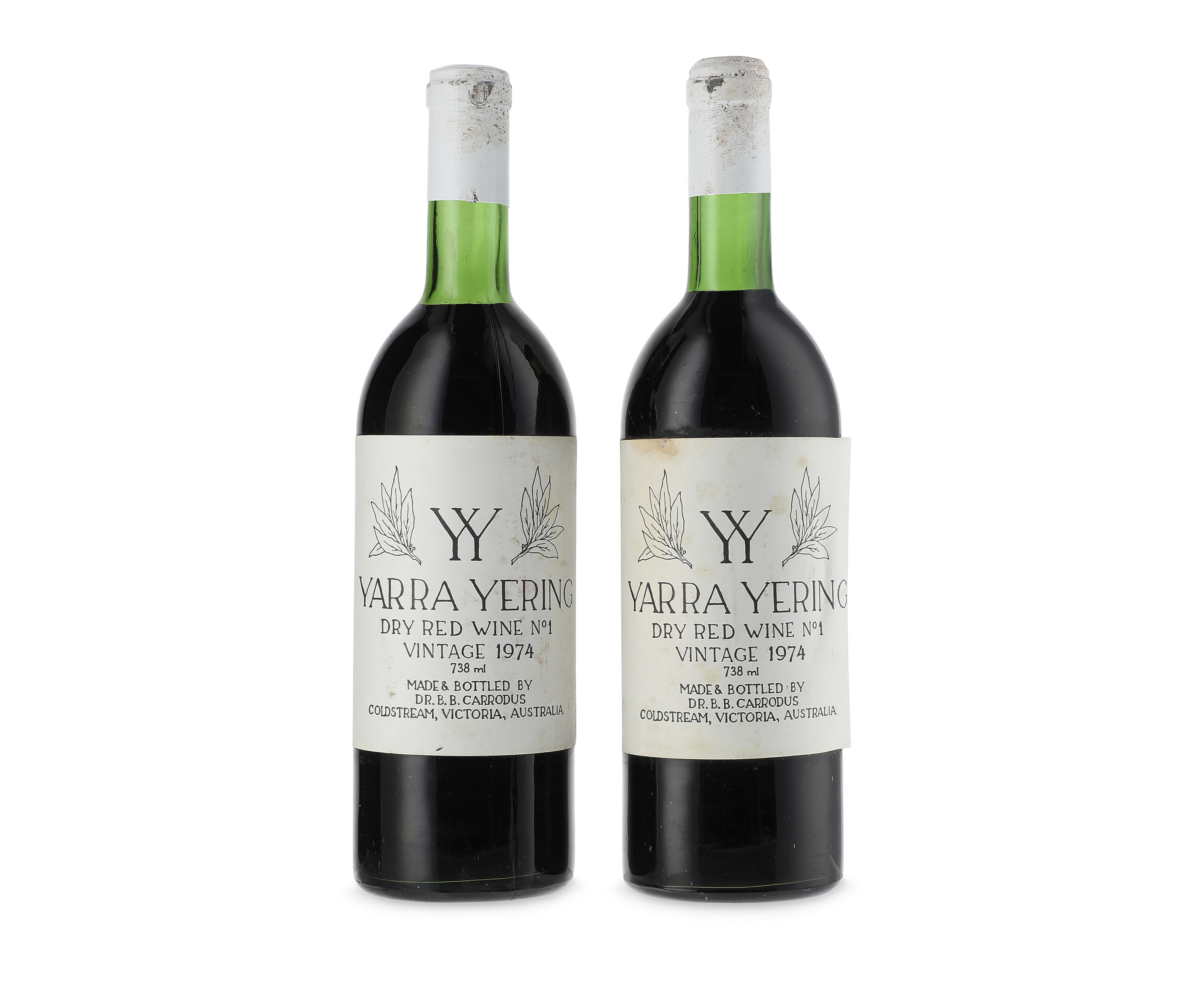 Mixed Yarra Yering, Dry Red Wine No. 1, 1974u. 1 ts, stained labels, 1 ...