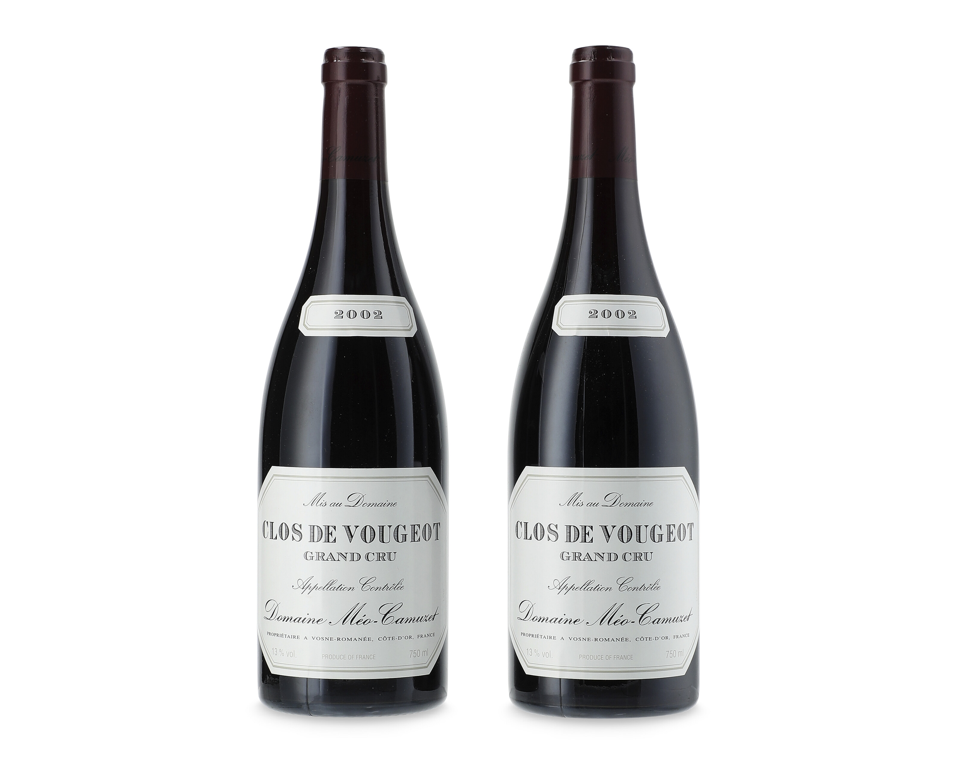 Domaine Méo Camuzet, Clos de Vougeot 2002, Côte de Nuits, Grand CruUS importer slips covered ...