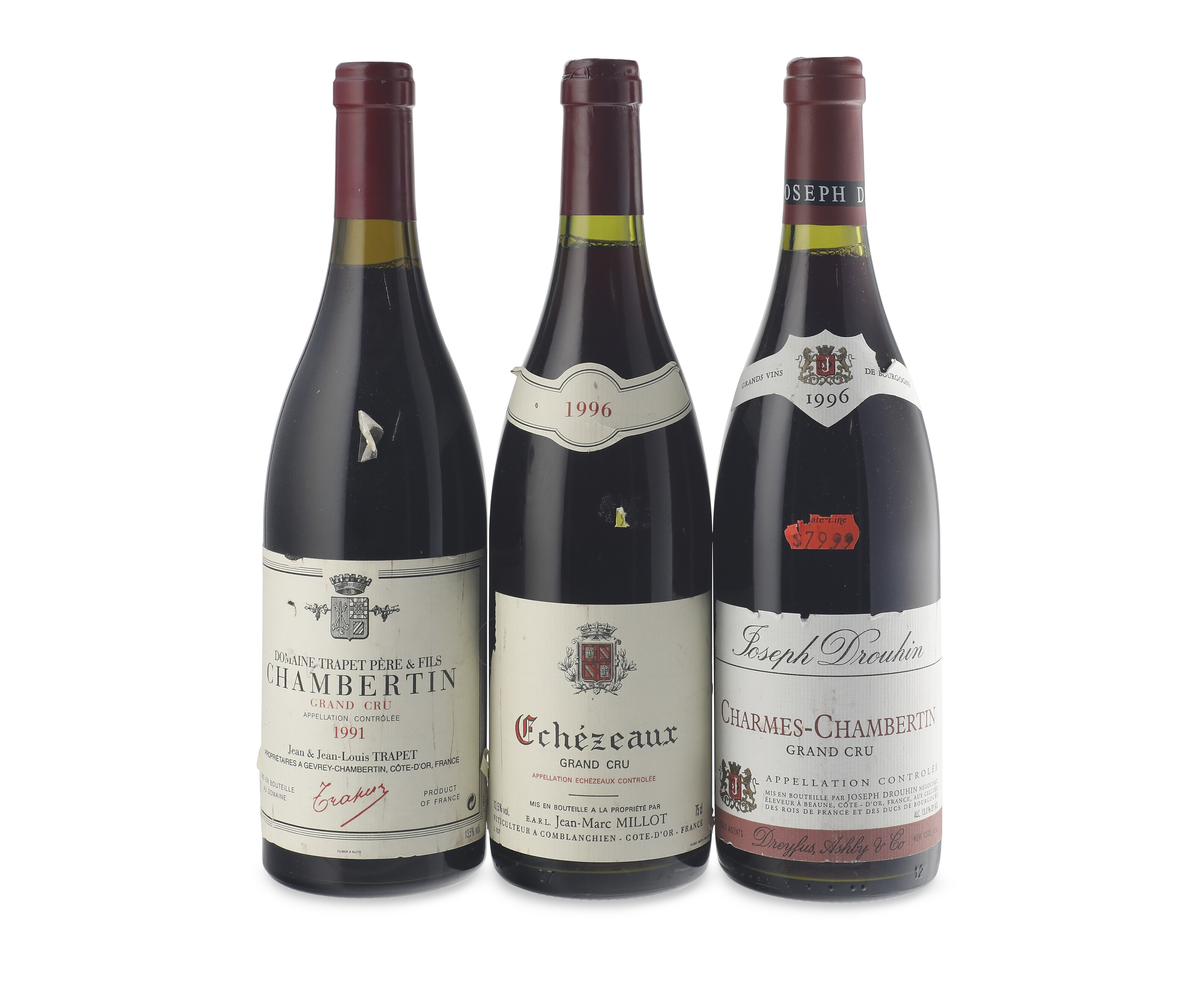 Mixed Burgundy, Domaine Trapet, Chambertin 1991u.2cm, scuffed label (1 ...