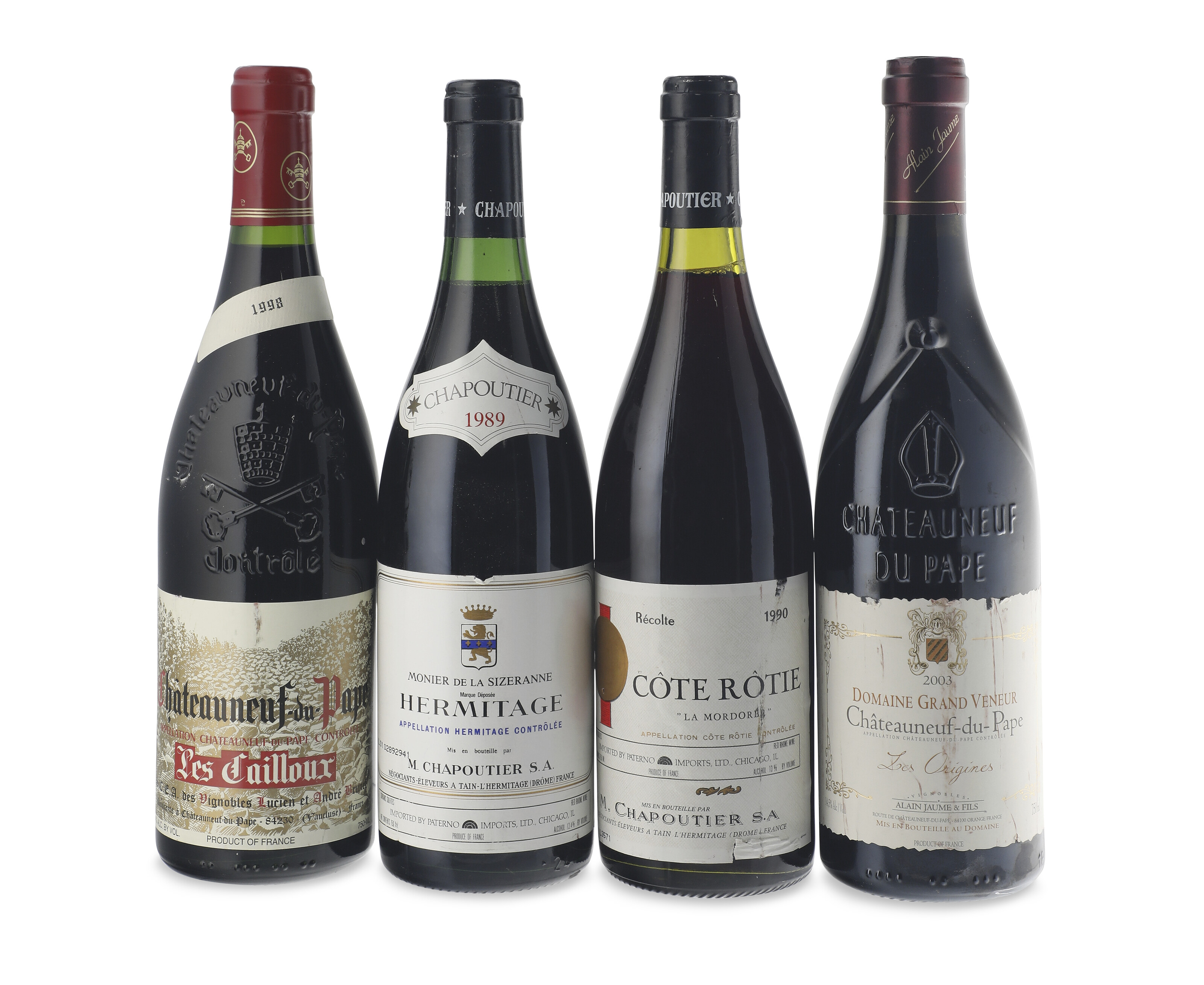 Mixed Rhône, M. Chapoutier, Hermitage, Monier de la Sizeranne 1989 u ...
