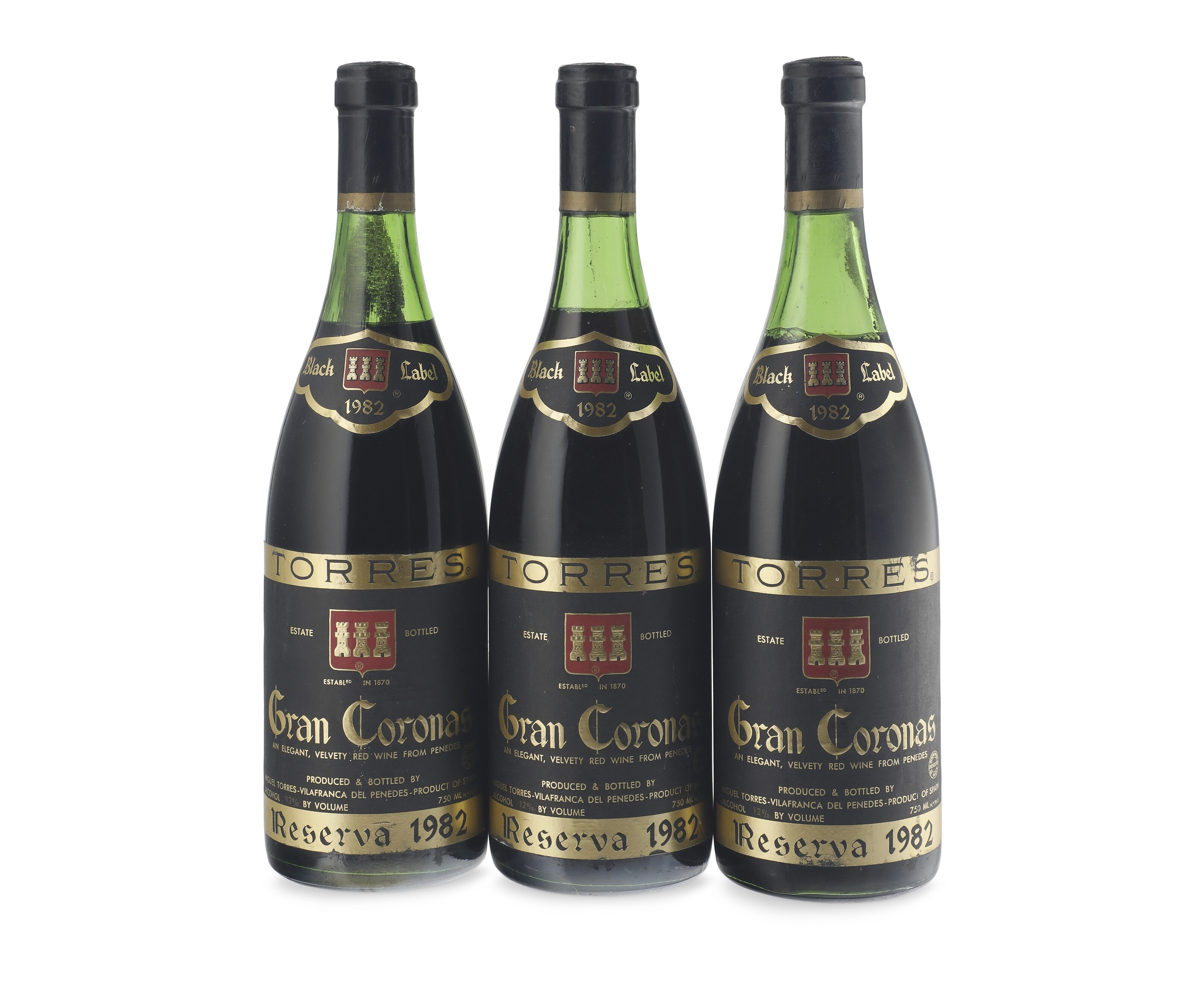 Torres, Gran Coronas Black Label, Reserva 1982, Penedès u.1x3.5cm, 1x4 ...