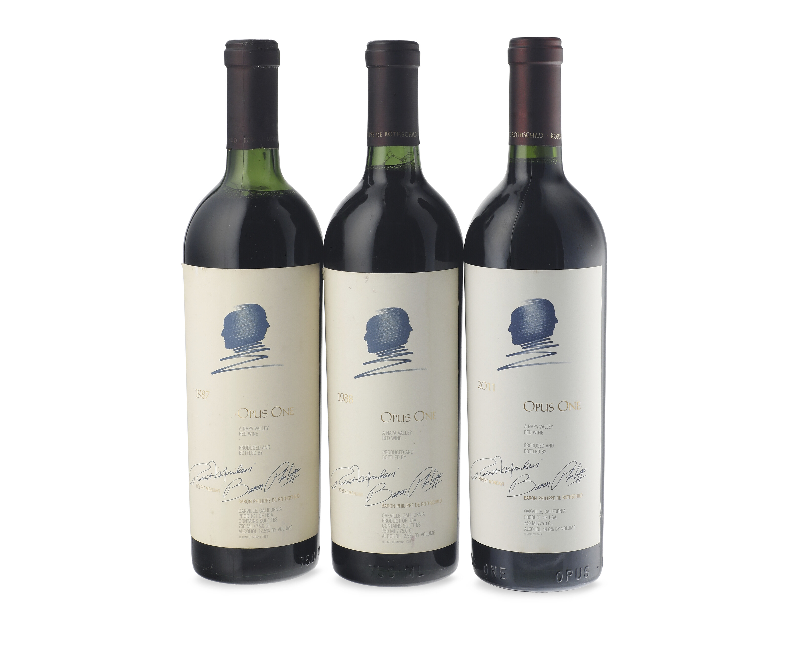 Mixed Opus One, 1987 u.1bn, 1ts, 1us, corroded capsules, slightly bin ...