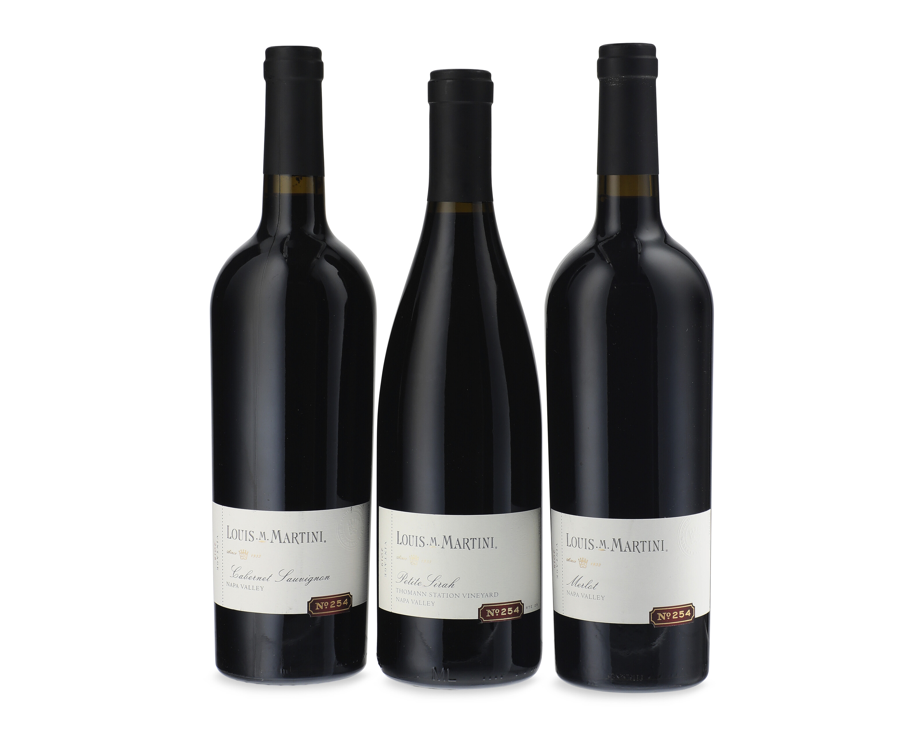 Mixed Louis M. Martini, Cabernet Sauvignon 2018 (2)Merlot 2019 (2)Thomann Station Vineyard ...