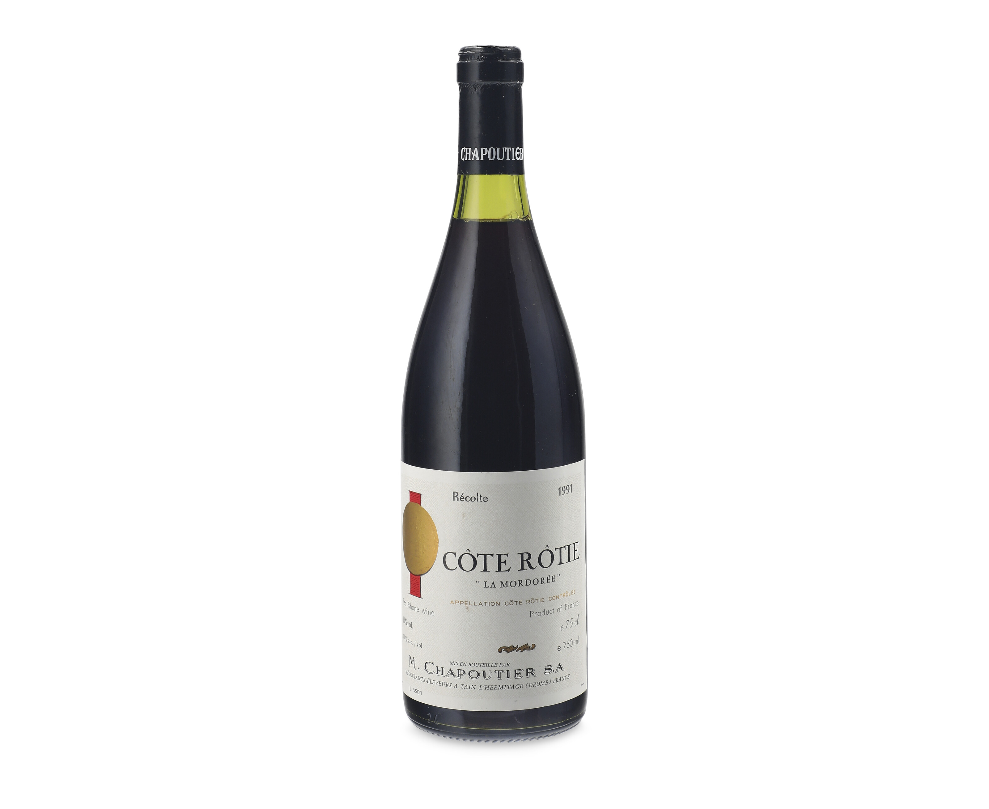 M. Chapoutier, Côte-Rôtie, La Mordorée 1991, Rhôneu.3cm or better ...