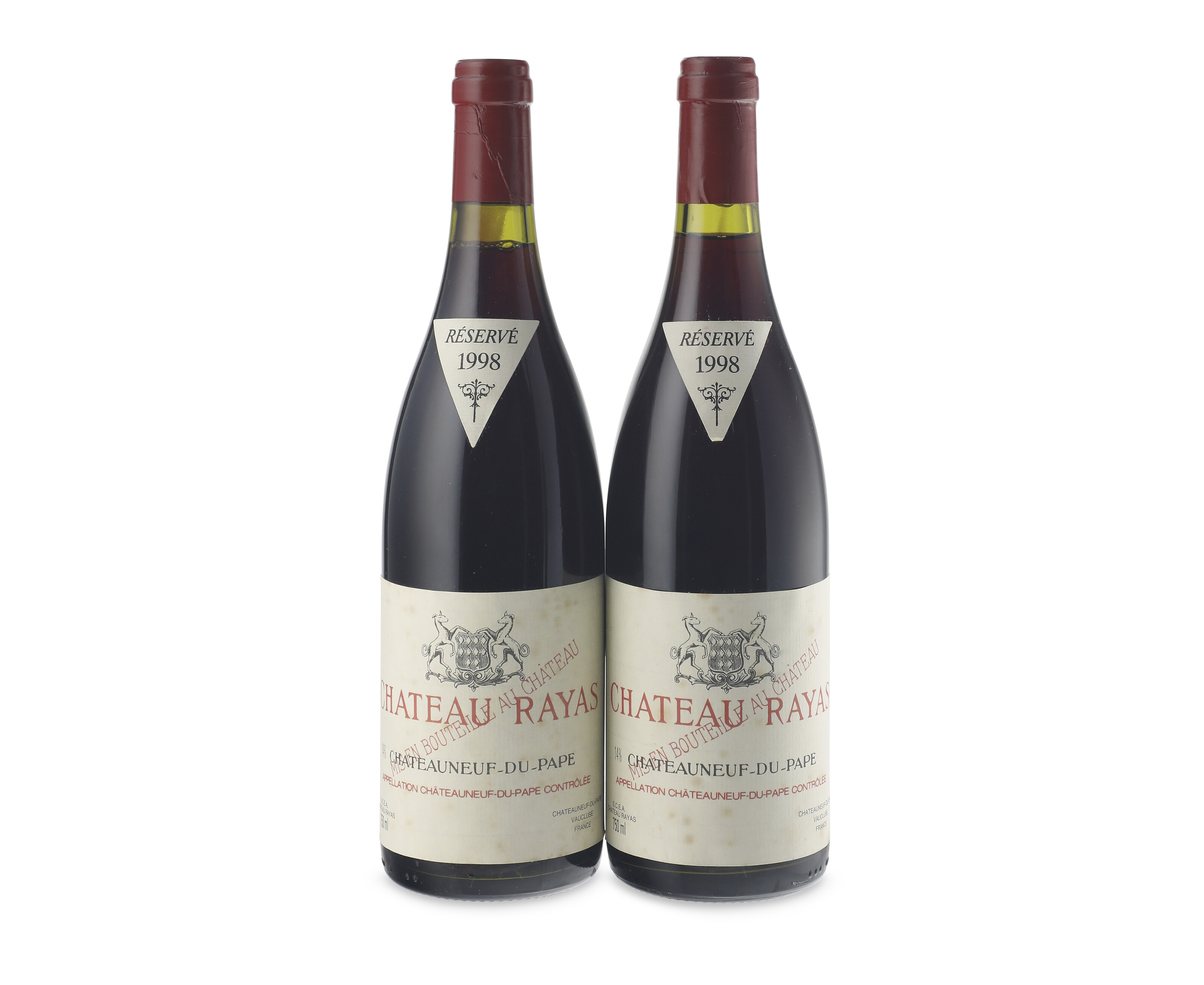 Château Rayas, Châteauneuf-du-Pape, Réservé 1998, Rhôneu.1x1cm, 1x1.5cm ...