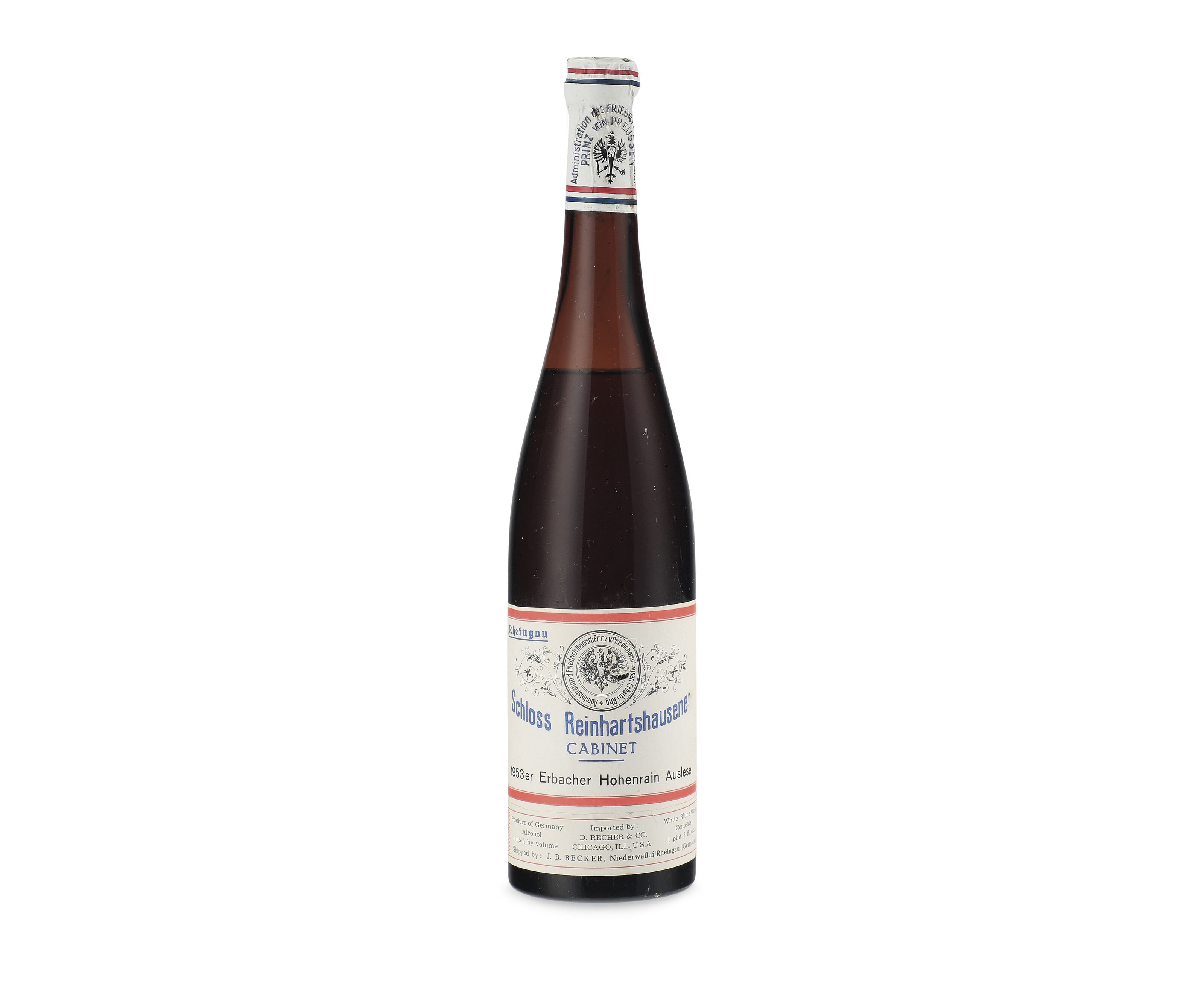 Erbacher Hohenrain Auslese Kabinett, Schloss Reinharthausener 1953, u.6 ...