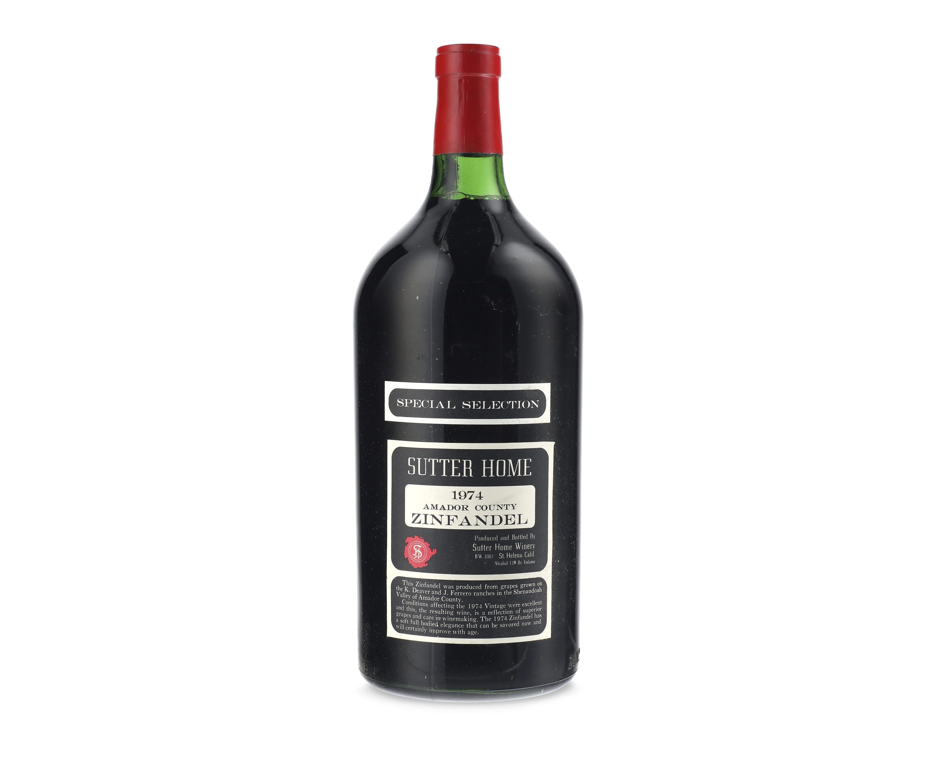 Sutter Home Special Selection Zinfandel 1974, California u.bn, slightly ...