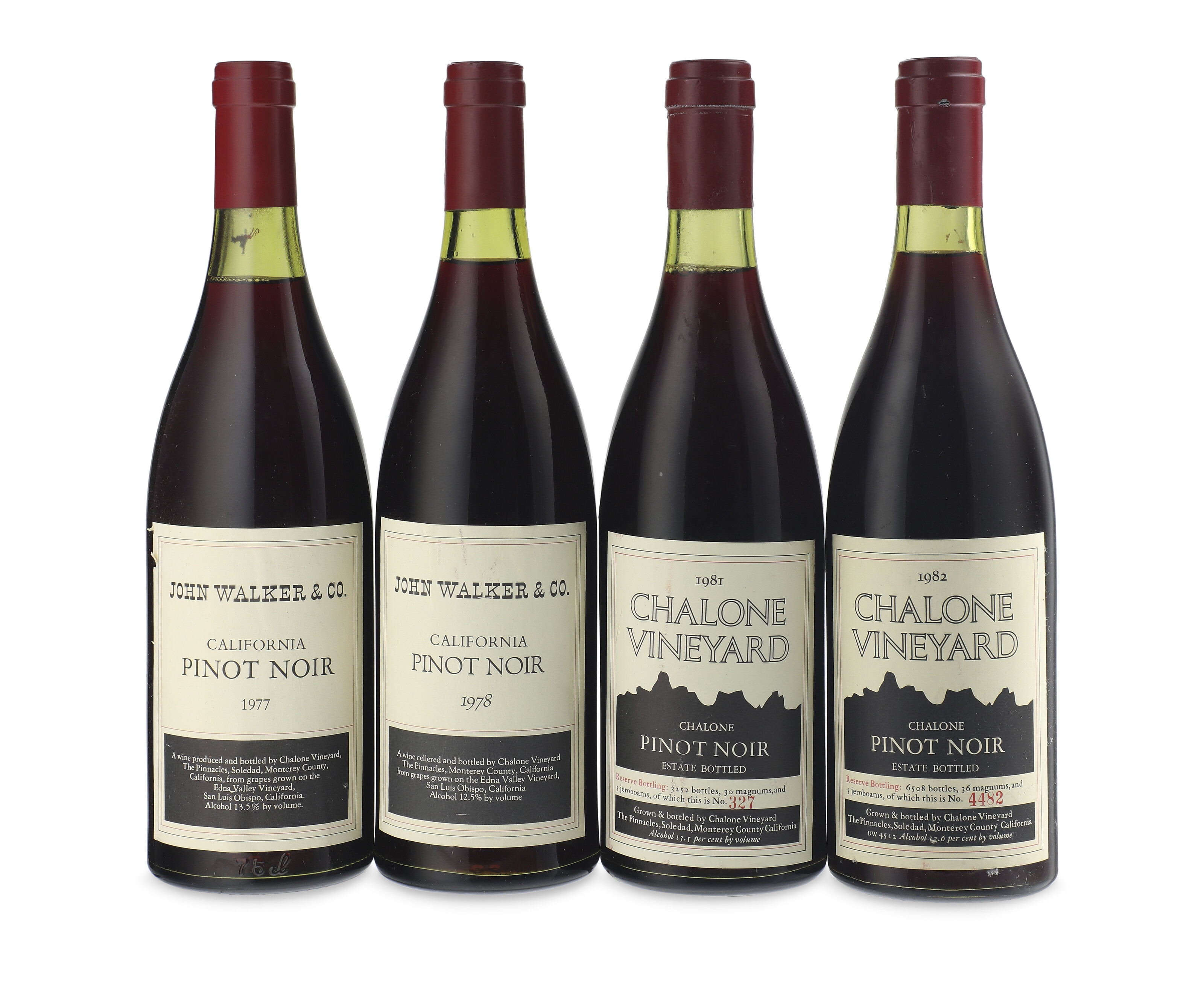Mixed Chalone Vineyard Pinot Noir | 1977 - 1982, John Walker 1977 (1 ...