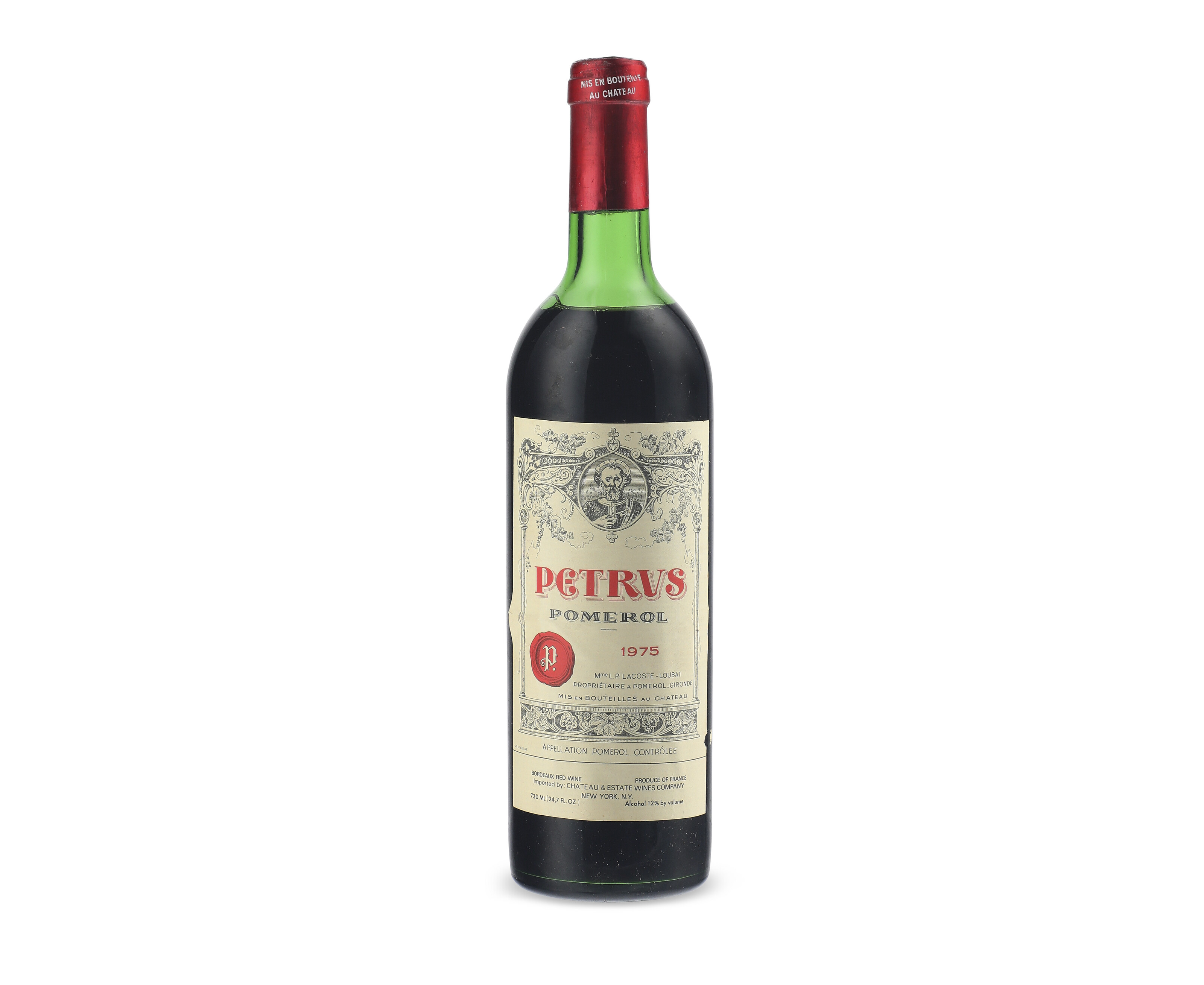 Petrus 1975, Pomerol u.us, nicked label, slightly scuffed and slightly ...