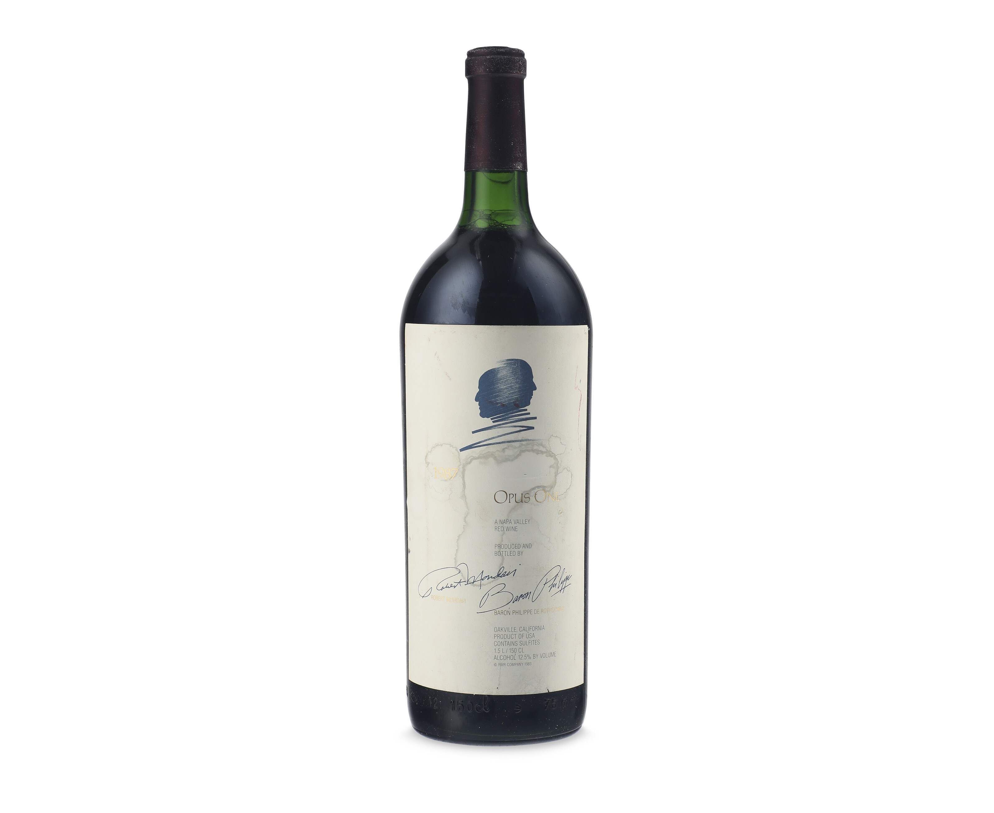 Opus One 1987, Napa Valley u.vts, nicked, scuffed, and heavily damp ...