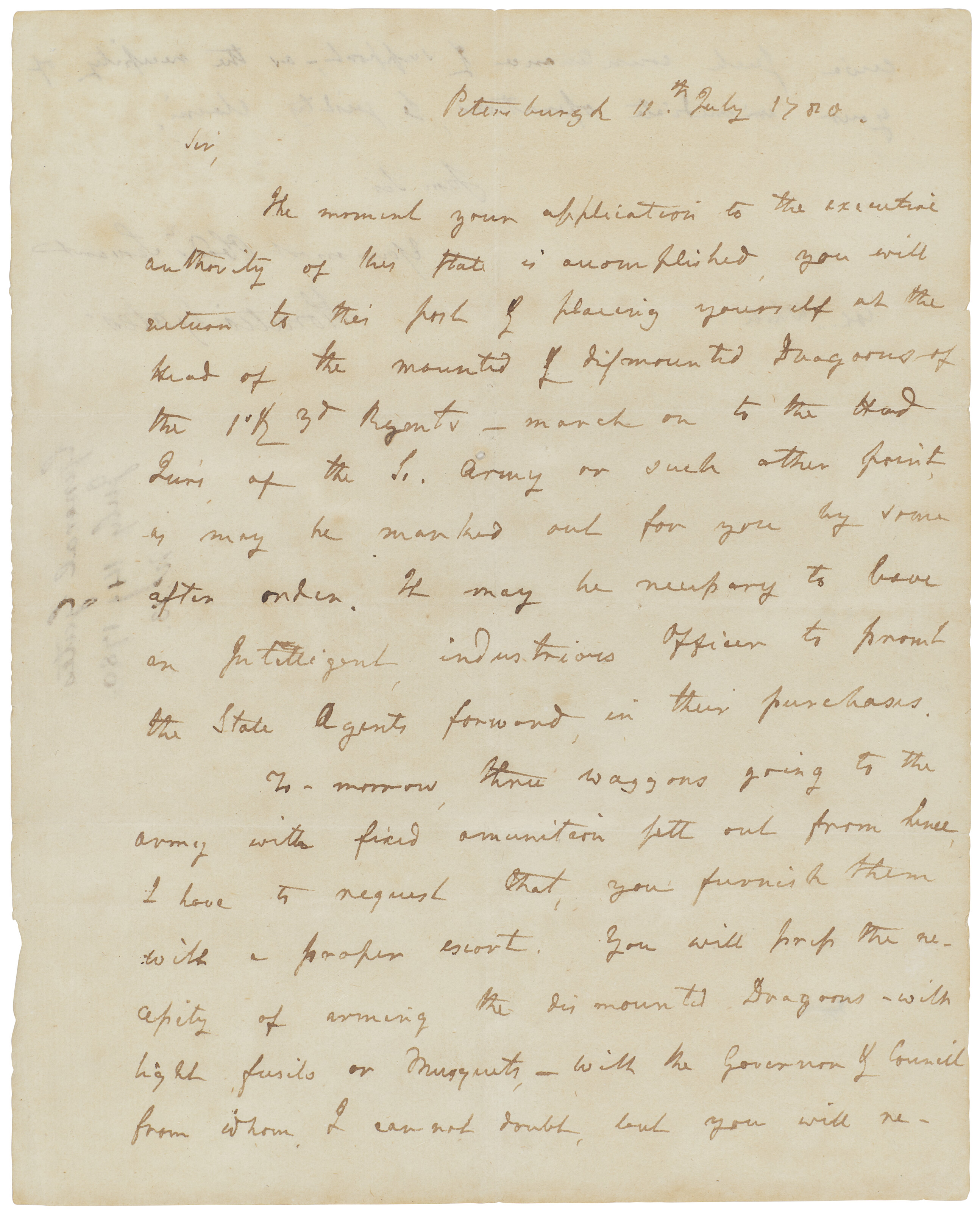 Raising and supplying a new Southern army, Horatio Gates, 11 July 1780 ...