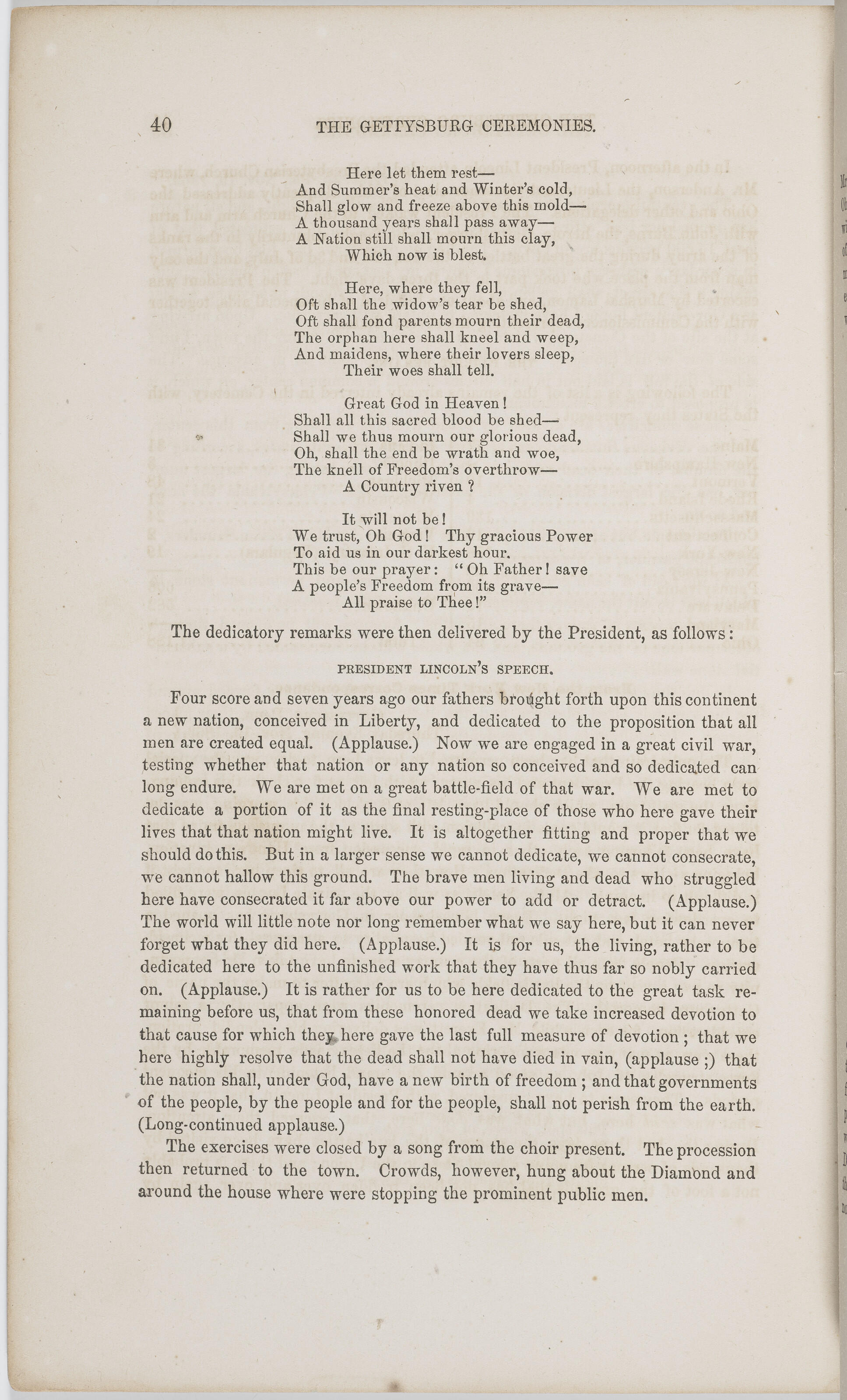The first printing of the Gettysburg Address in a bound book, Abraham ...