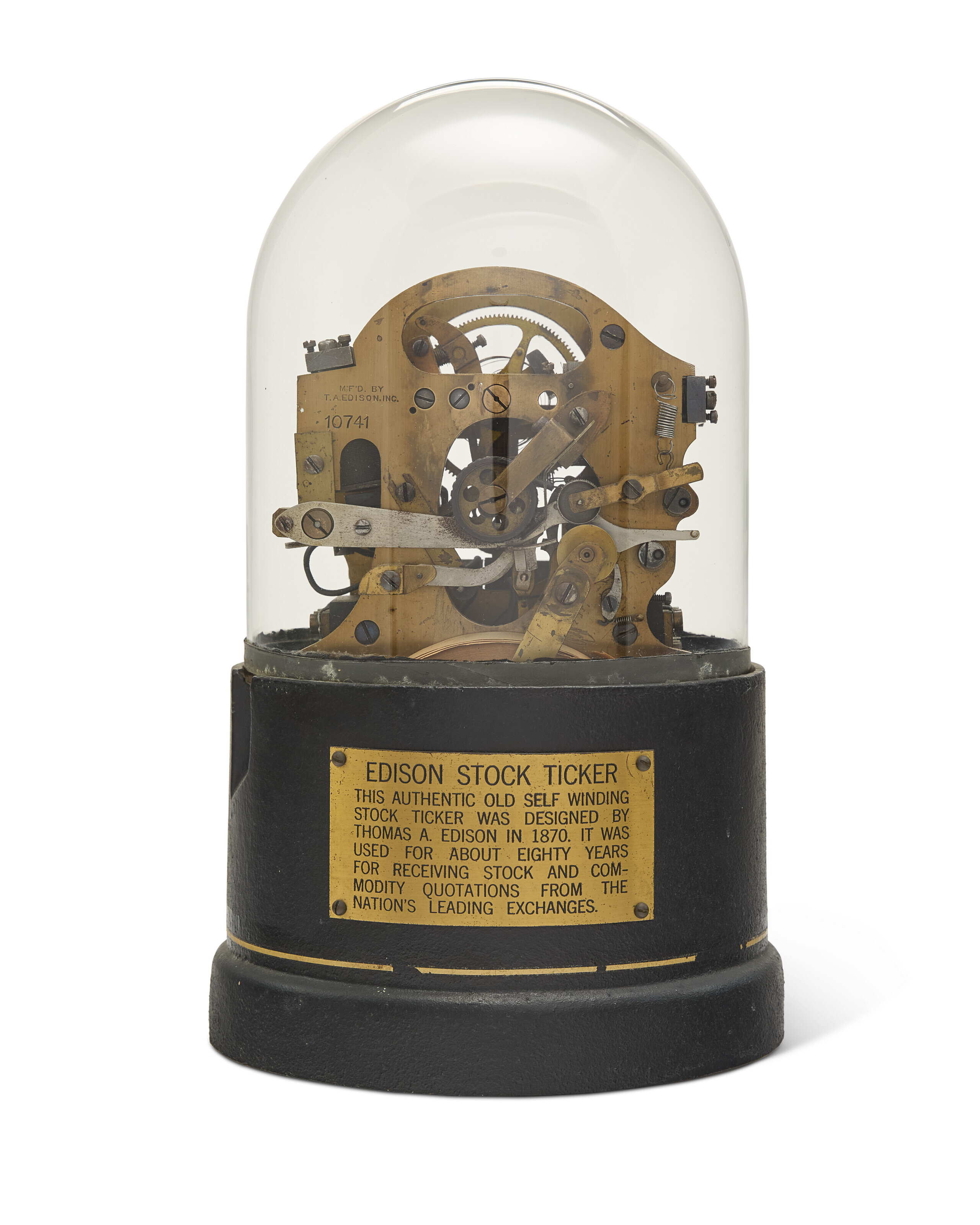 A self-winding stock ticker, Thomas Edison, c. 1900 | Christie’s